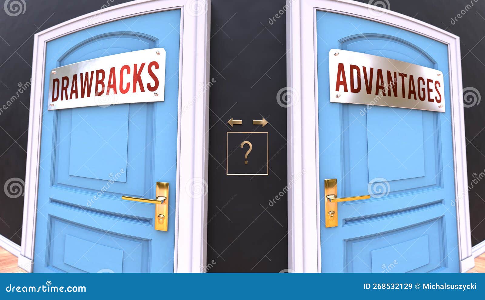 Drawbacks or Advantages - Two Options and a Choice and Dilemma Stock ...