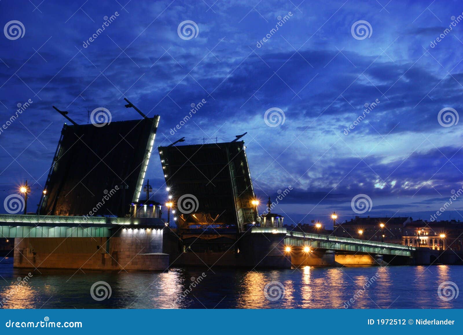 Drawbridge stock photo. Image of bridge, reflections, evening - 1972512