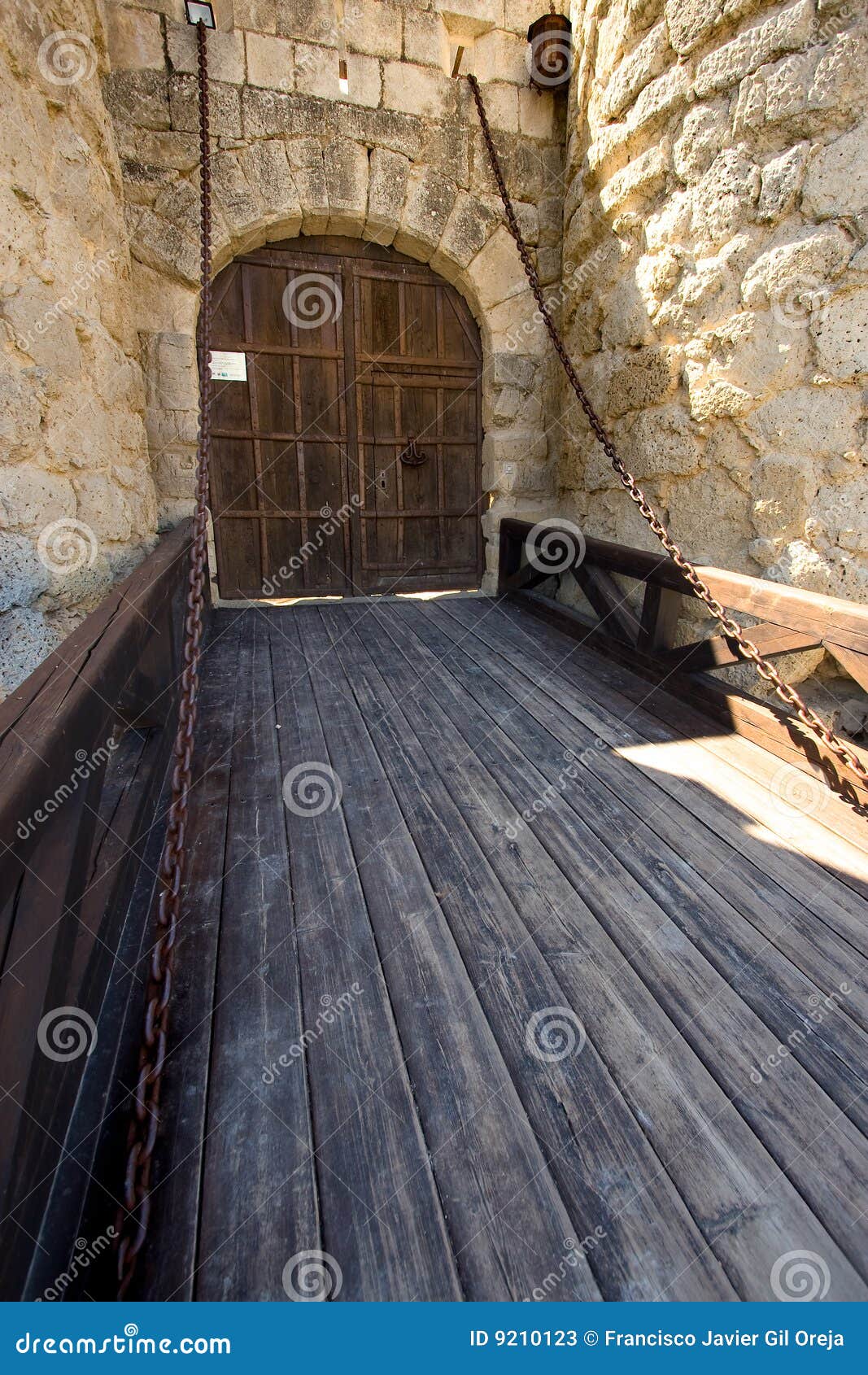 Drawbridge of the Castle of Ampudia Stock Image - Image of antique ...