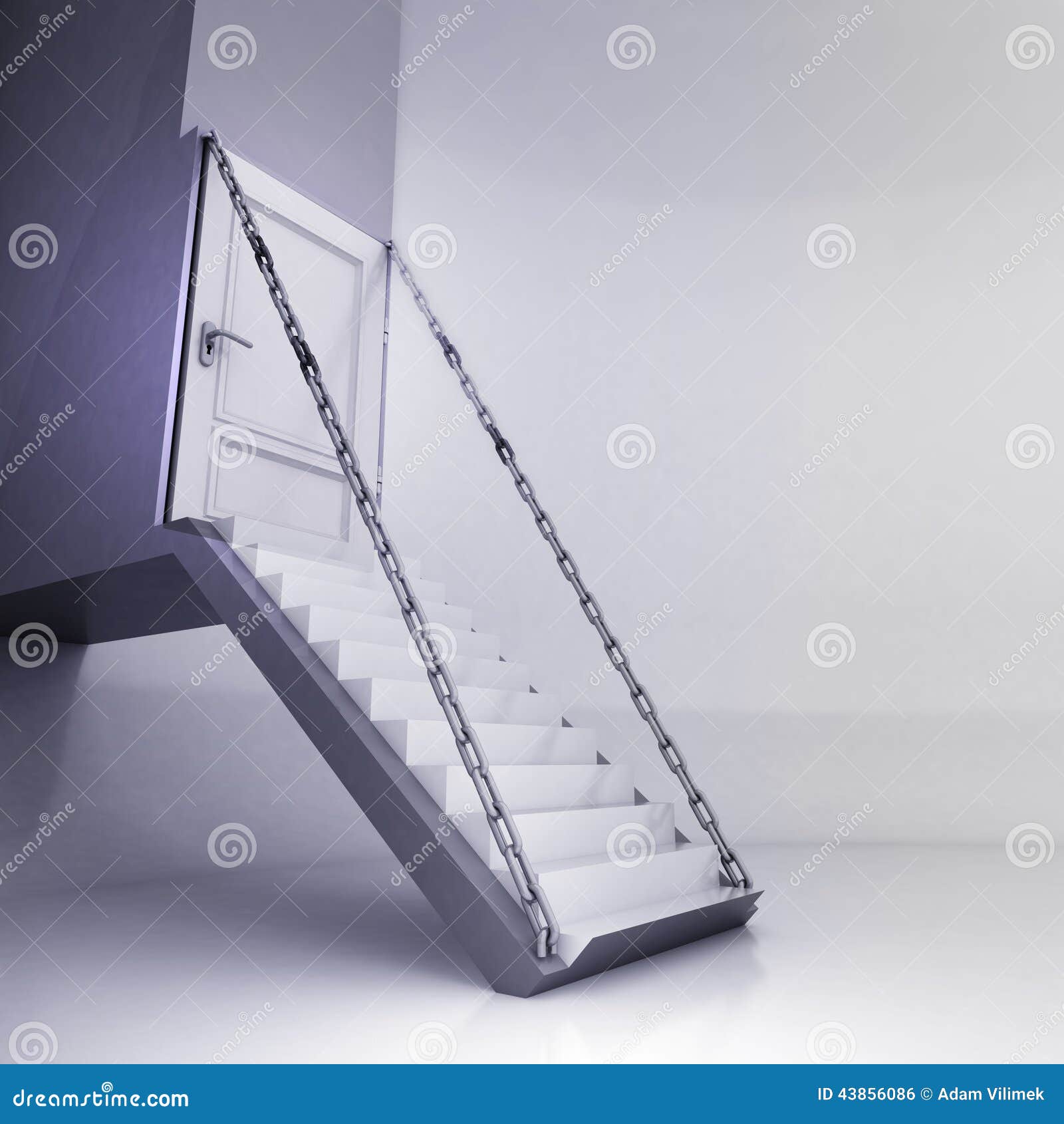 Drawbridge with Door in Conceptual Space Design Stock Illustration ...