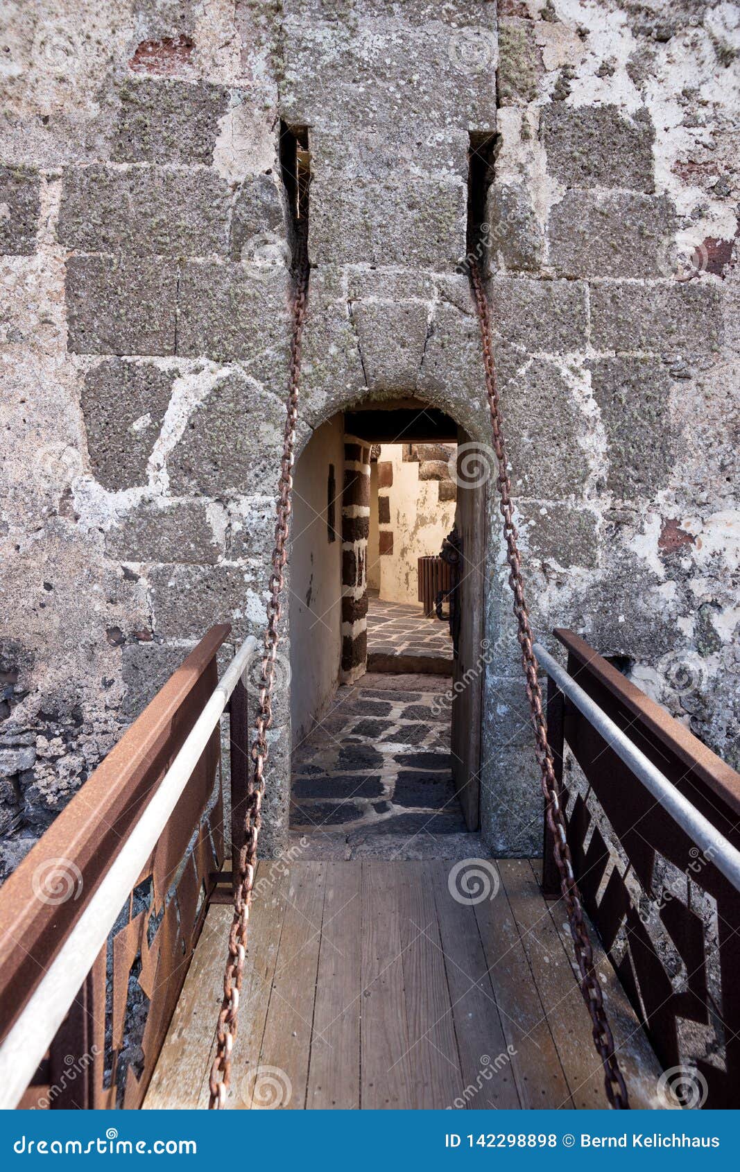 Drawbridge at the Entrance To the Old Castle Stock Photo - Image of ...