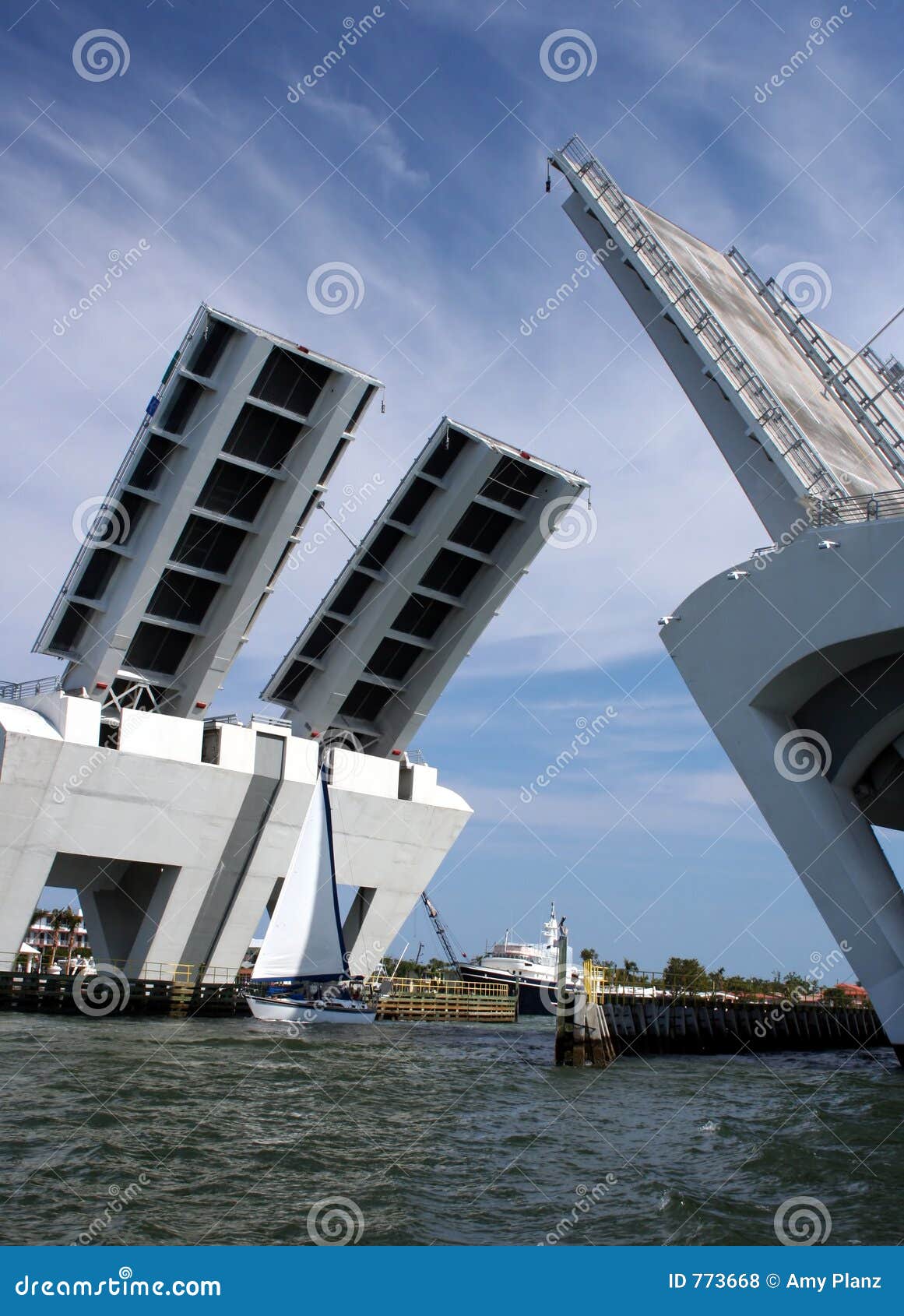 Drawbridge on intercoastal stock photo. Image of float - 773668