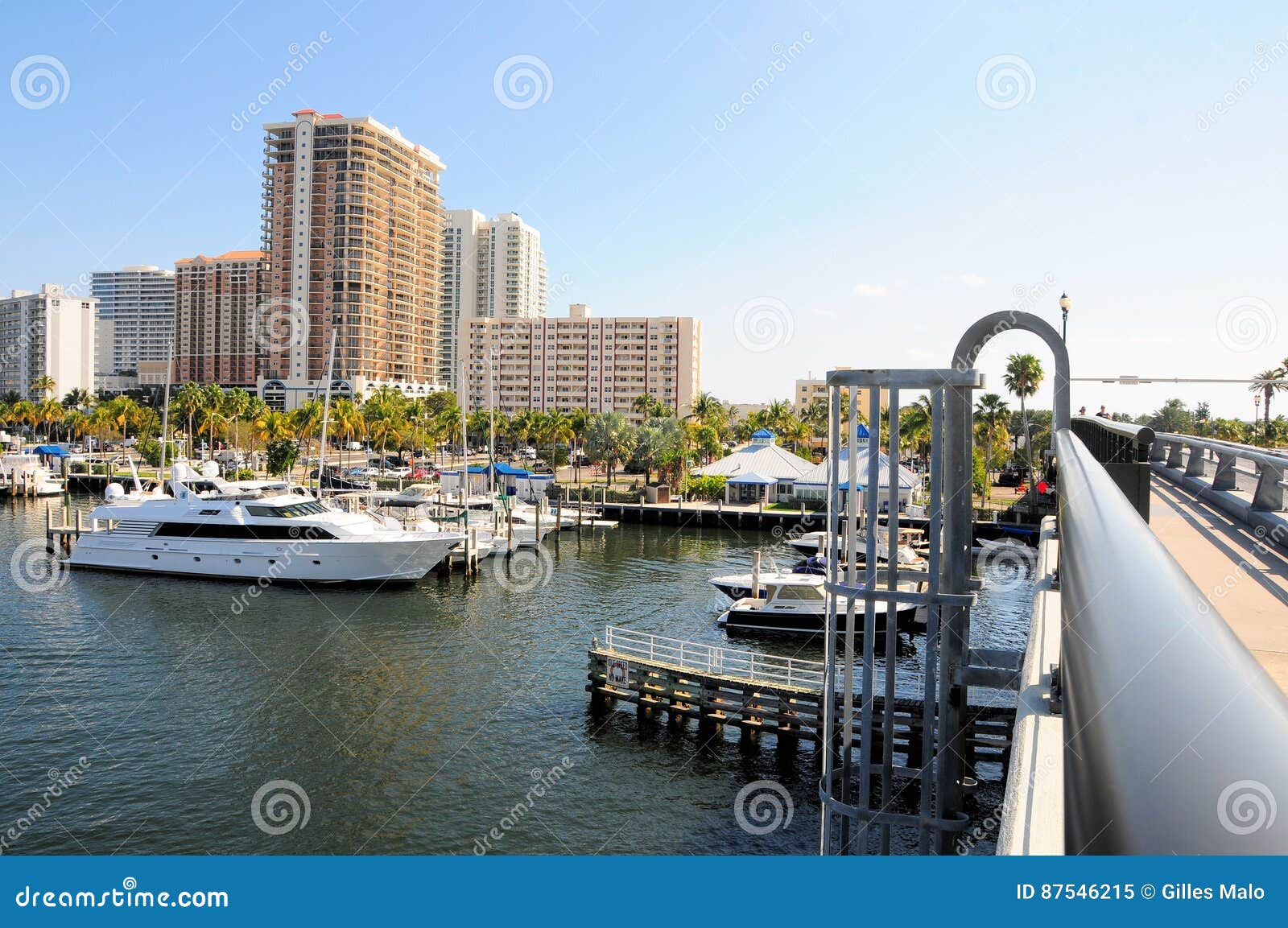 Drawbridge Ladder In Intercoastal,Florida Stock Photography ...