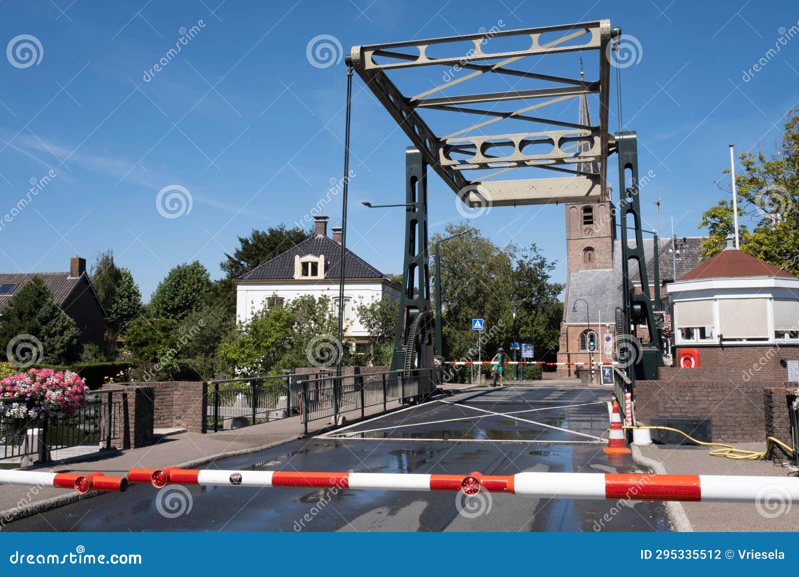 Drawbridge in Koudekerk, the Netherlands. the Barriers are Down Stock ...