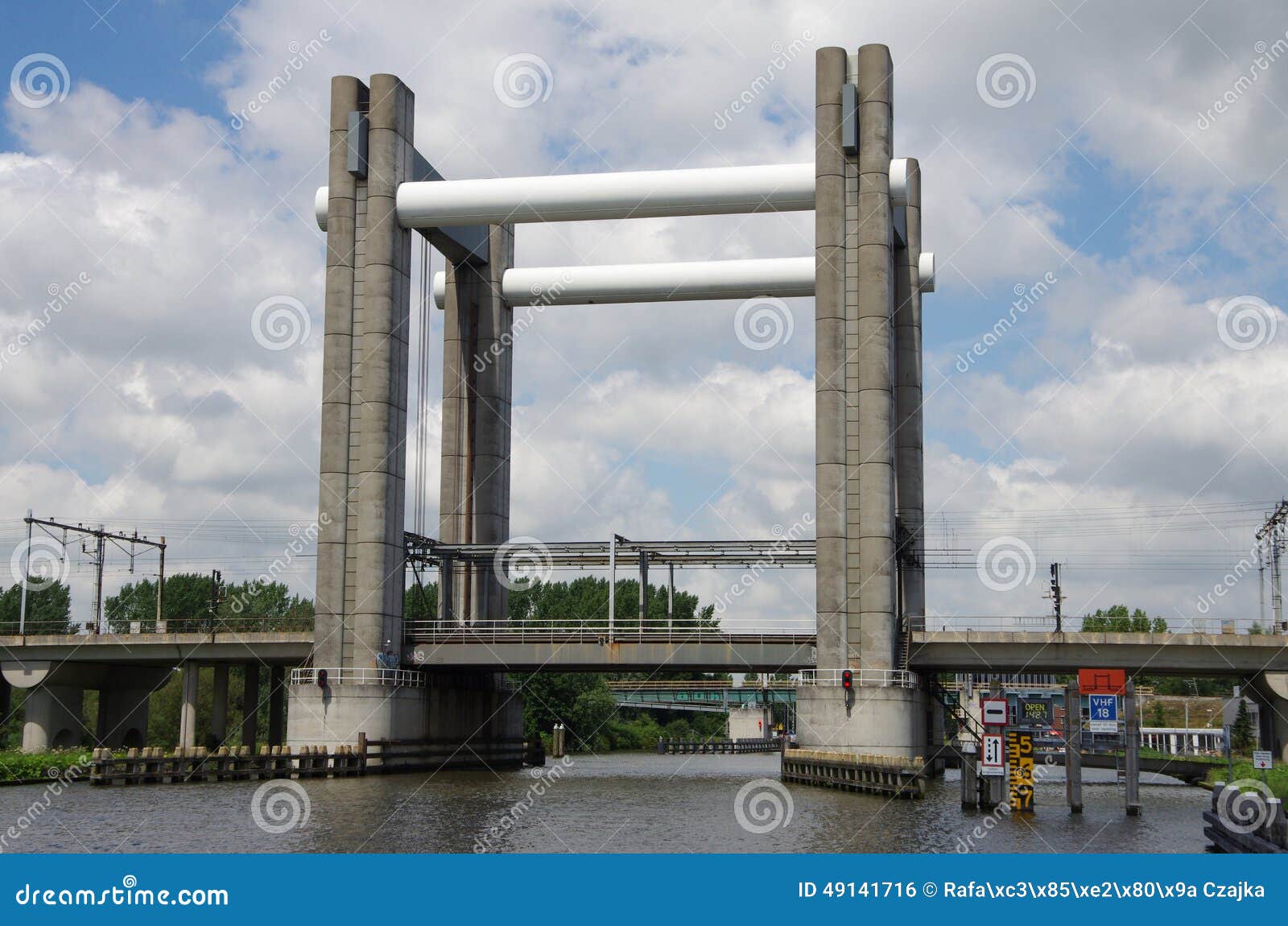 Drawbridge. stock photo. Image of lift, modern, railway - 49141716