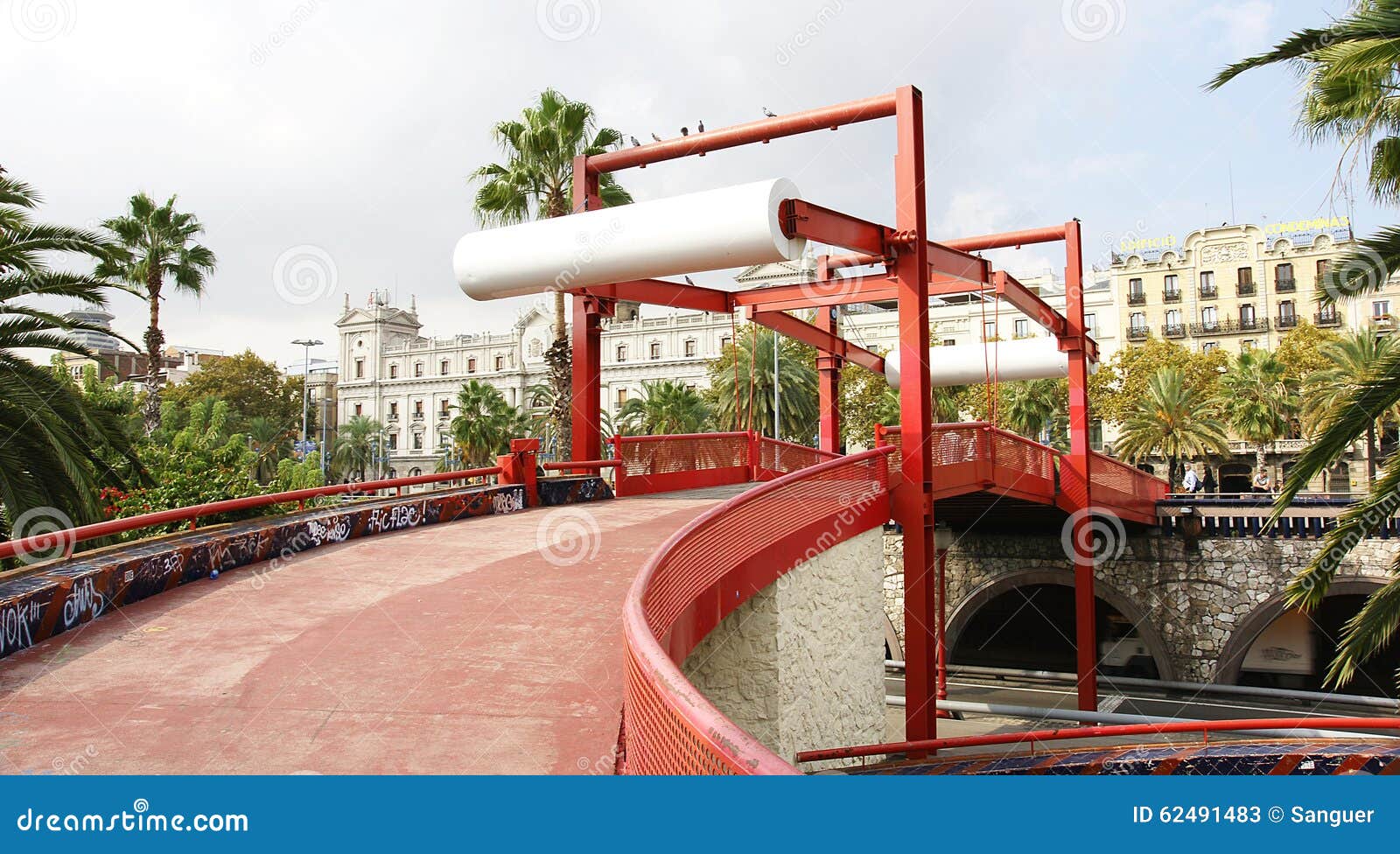 Drawbridge at the Moll De La Fusta Stock Image - Image of drawbridge ...