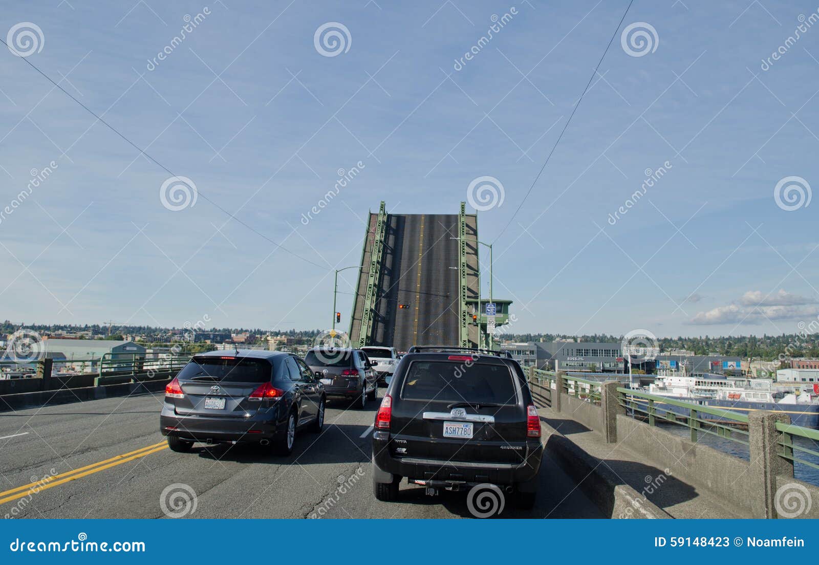Drawbridge opens up editorial stock photo. Image of lights - 59148423