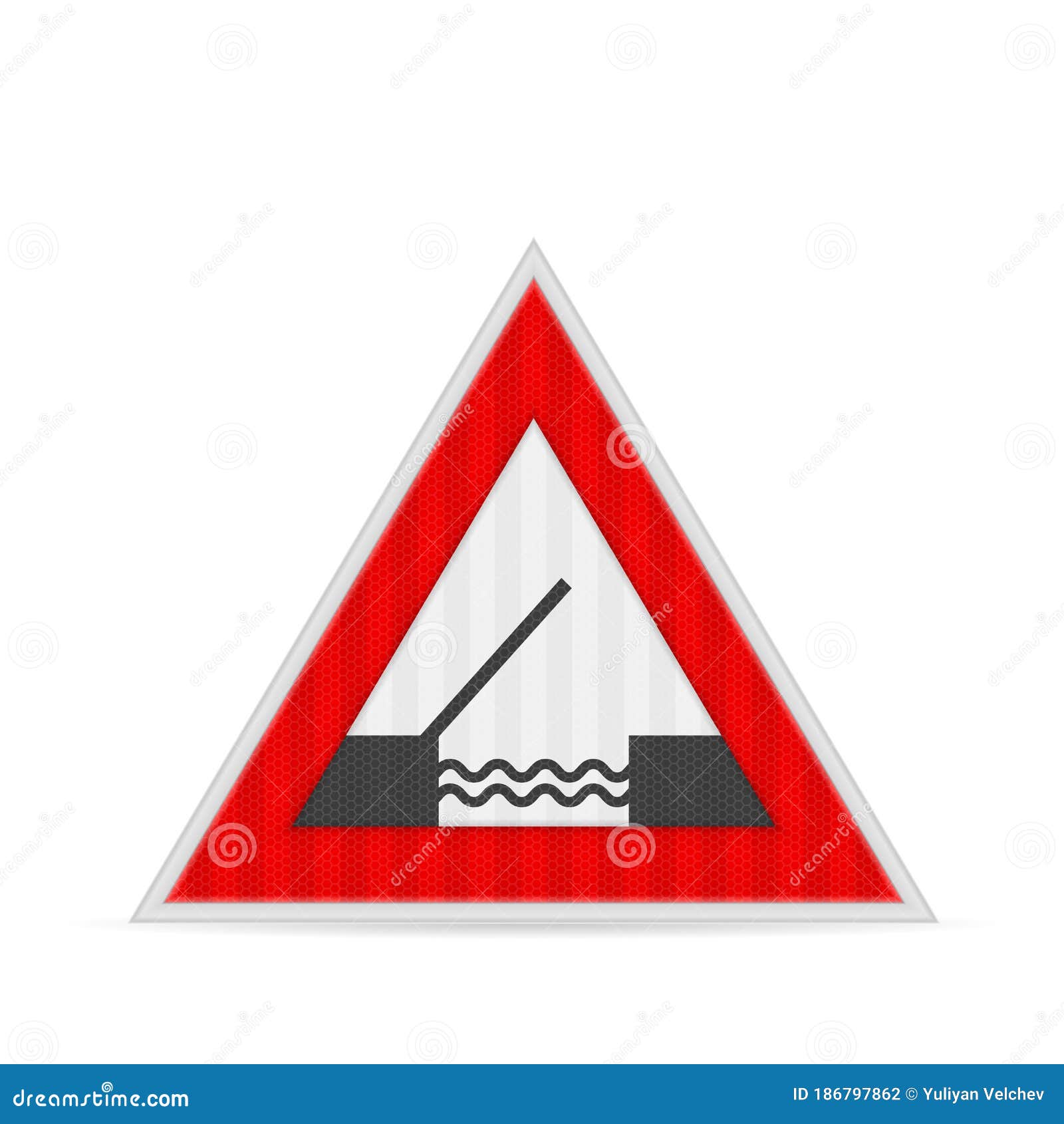 Drawbridge road sign stock vector. Illustration of signal - 186797862