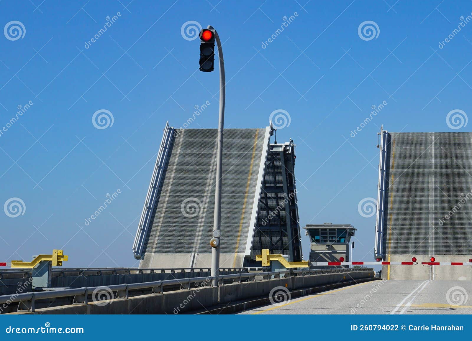 Drawbridge in St. Augustine, Florida is Raised, View from Road Stock ...