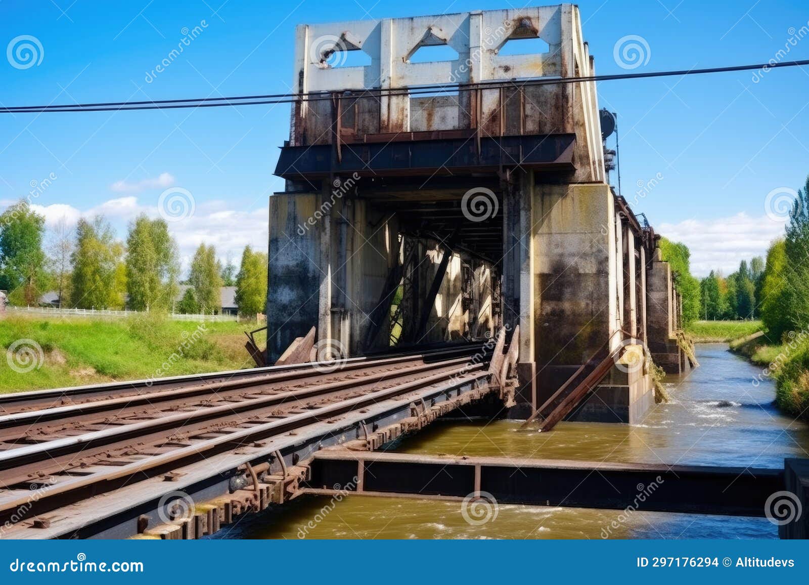 Drawbridge Stuck in an Open Position, Unable To Close Stock Photo ...
