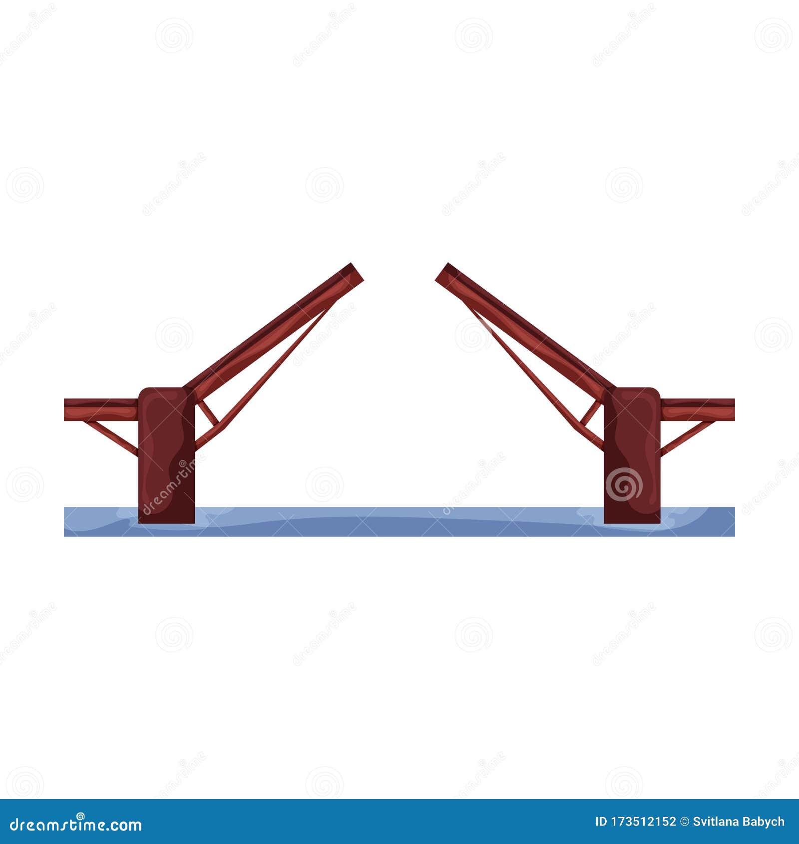 Drawbridge Vector Icon.Cartoon Vector Icon Isolated on White Background ...