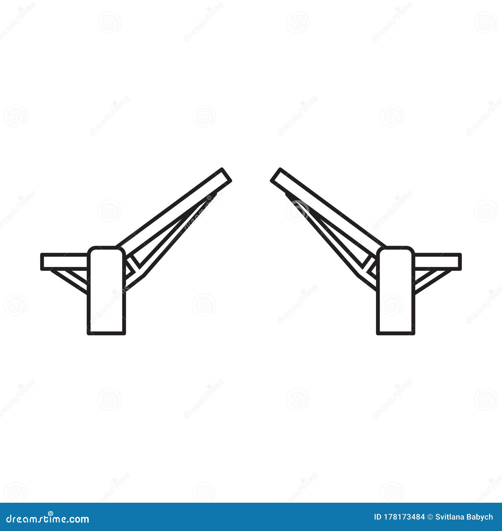 Drawbridge Vector Icon.Outline Vector Icon Isolated on White Background ...