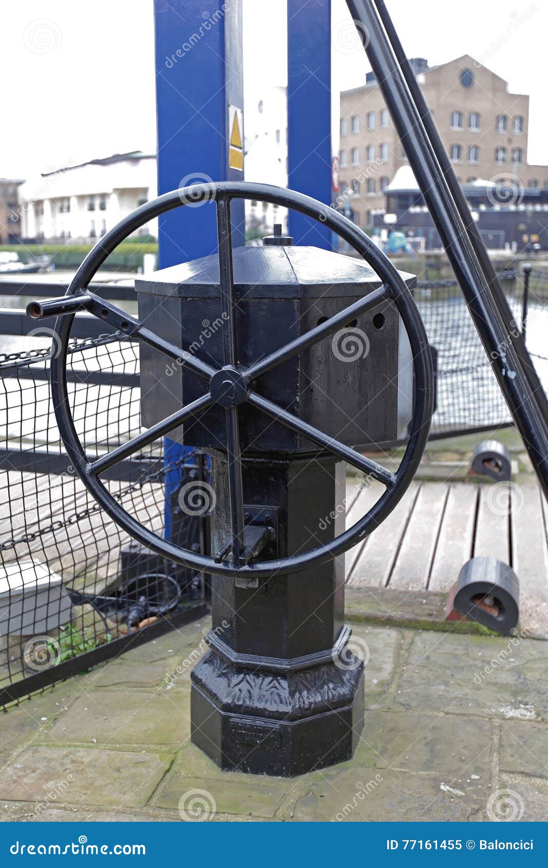 Drawbridge Wheel stock image. Image of bridge, control - 77161455