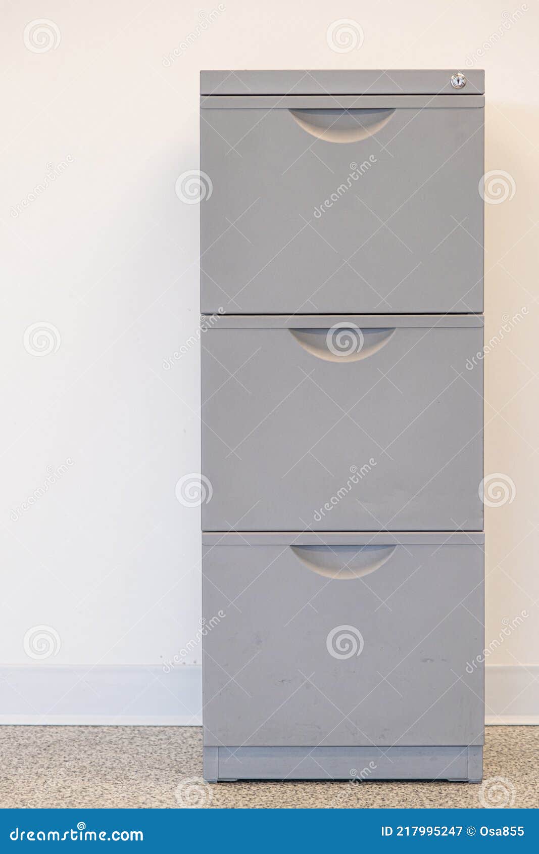 3 Drawer Filing Cabinet in Office for Keeping Records Stock Image ...