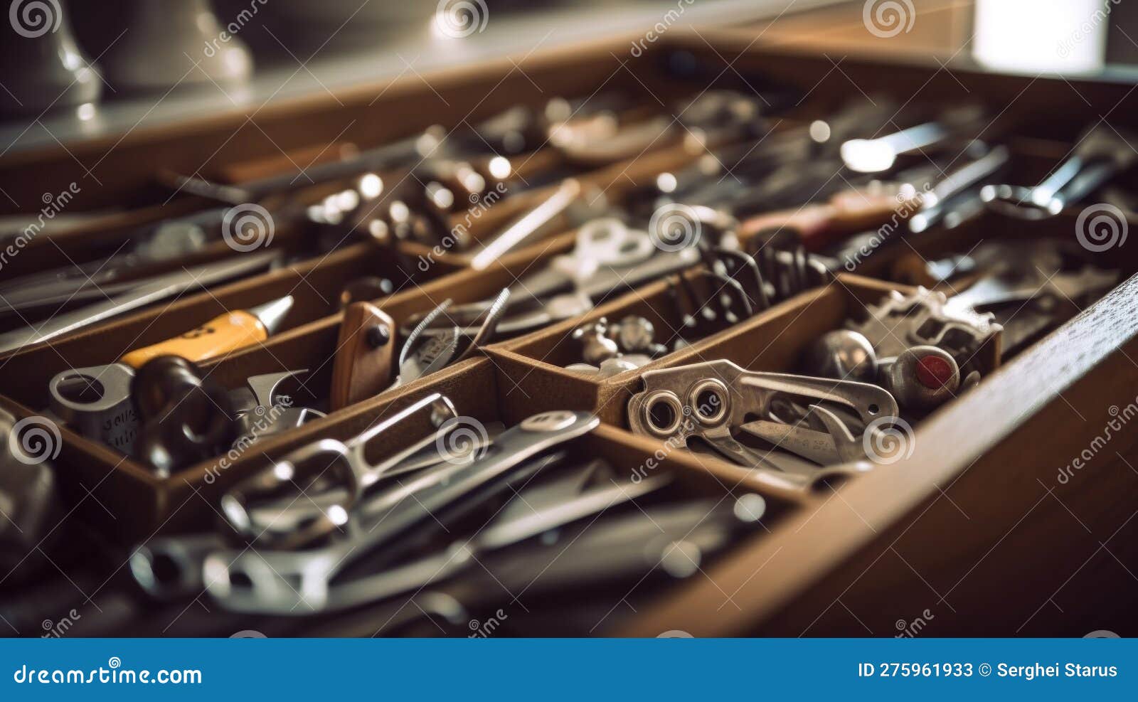 A Drawer Filled with Lots of Different Types of Tools. AI Generative ...