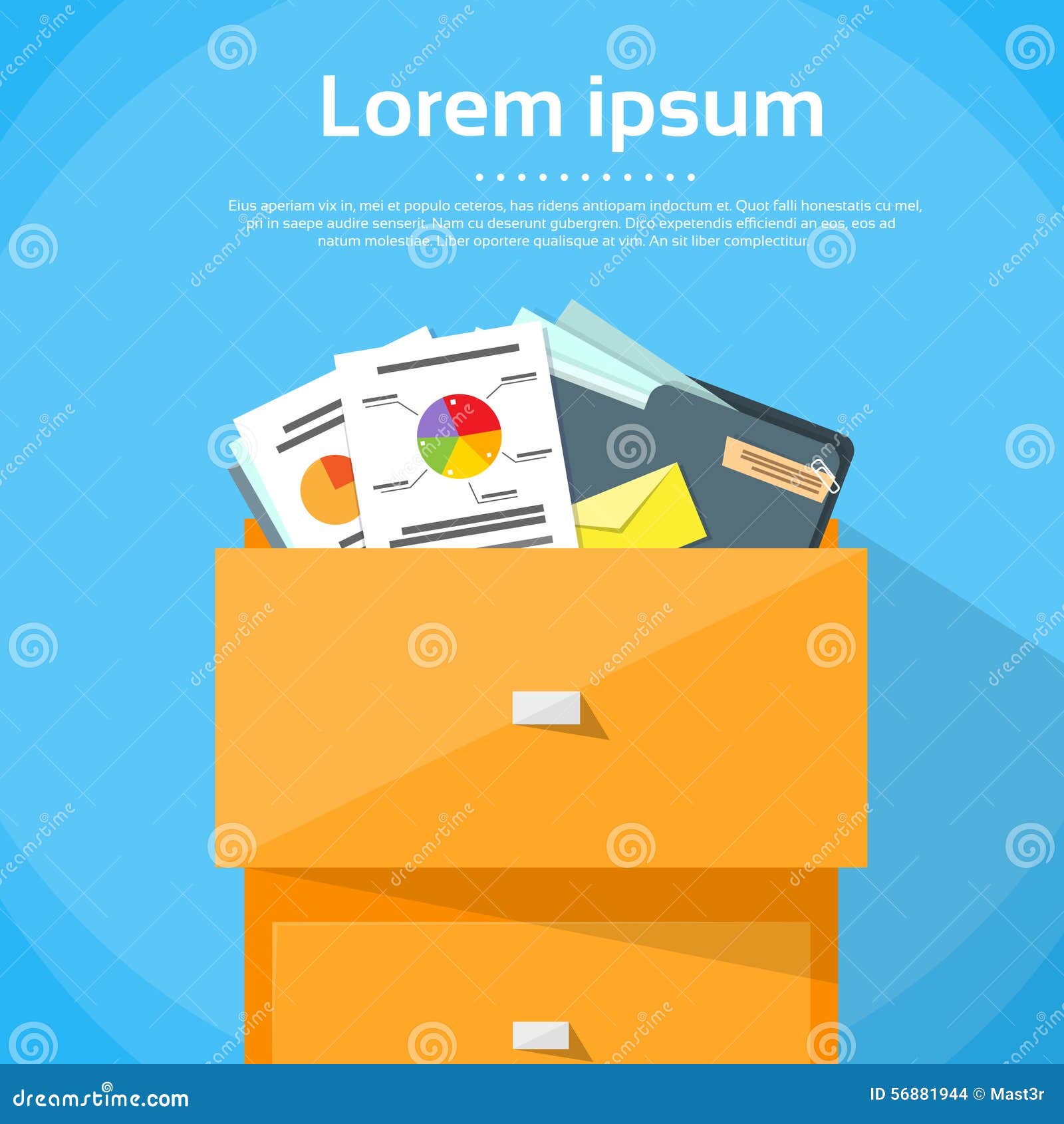 Drawer Finance Business Office Paper Document Box Stock Vector ...