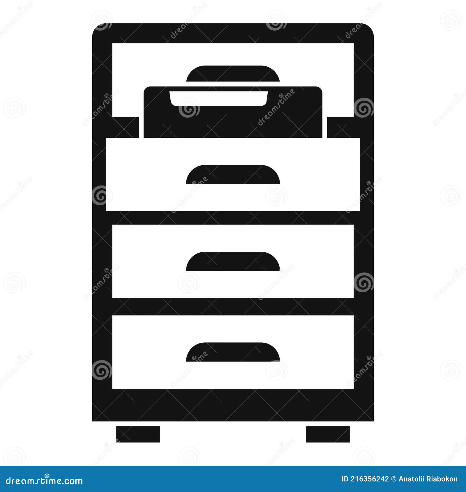 Drawer Folder Documents Icon, Simple Style Stock Vector - Illustration ...