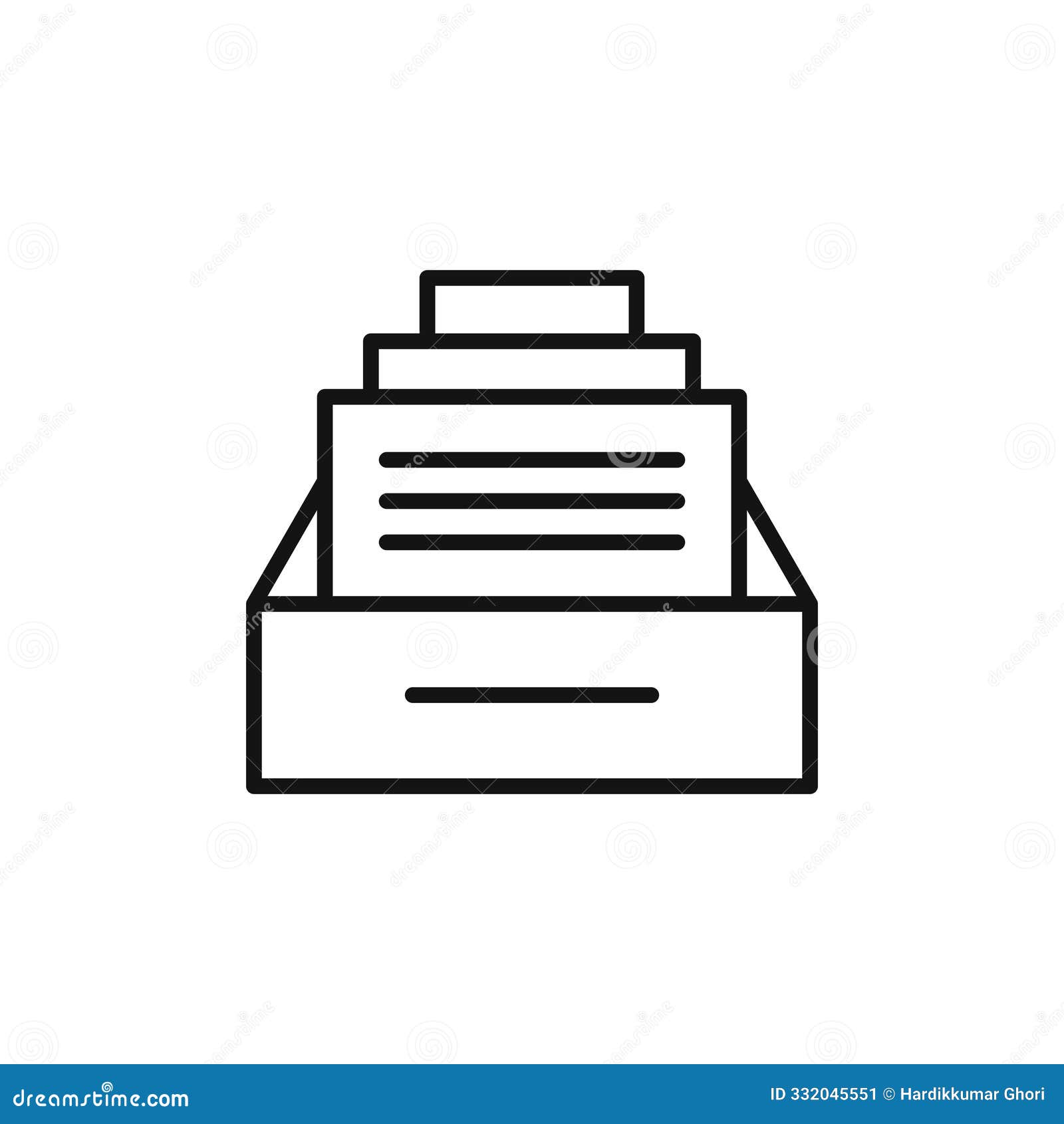 Drawer Icon Symbol on White Background Stock Vector - Illustration of ...