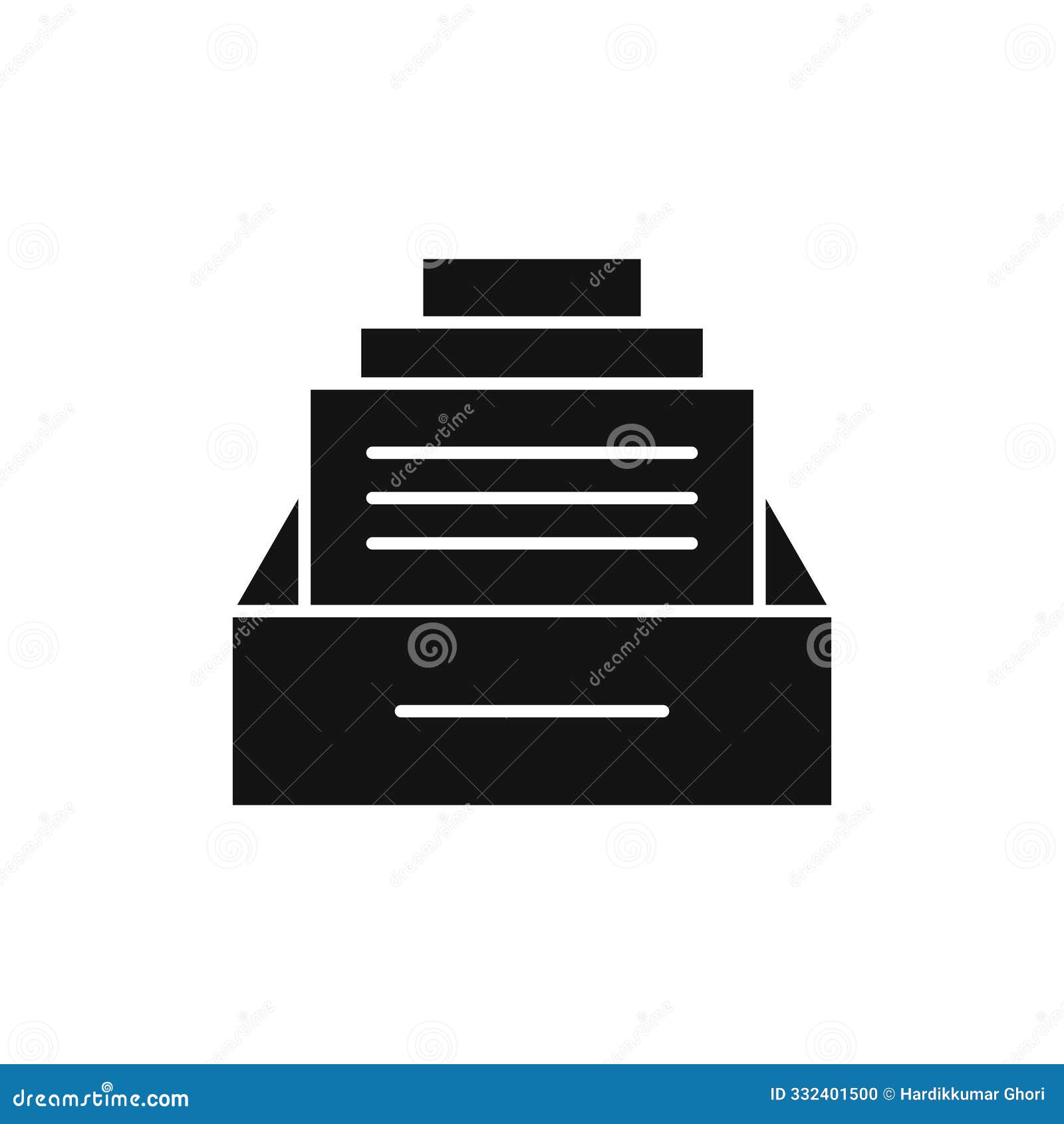 Drawer Icon Symbol on White Background Stock Illustration ...