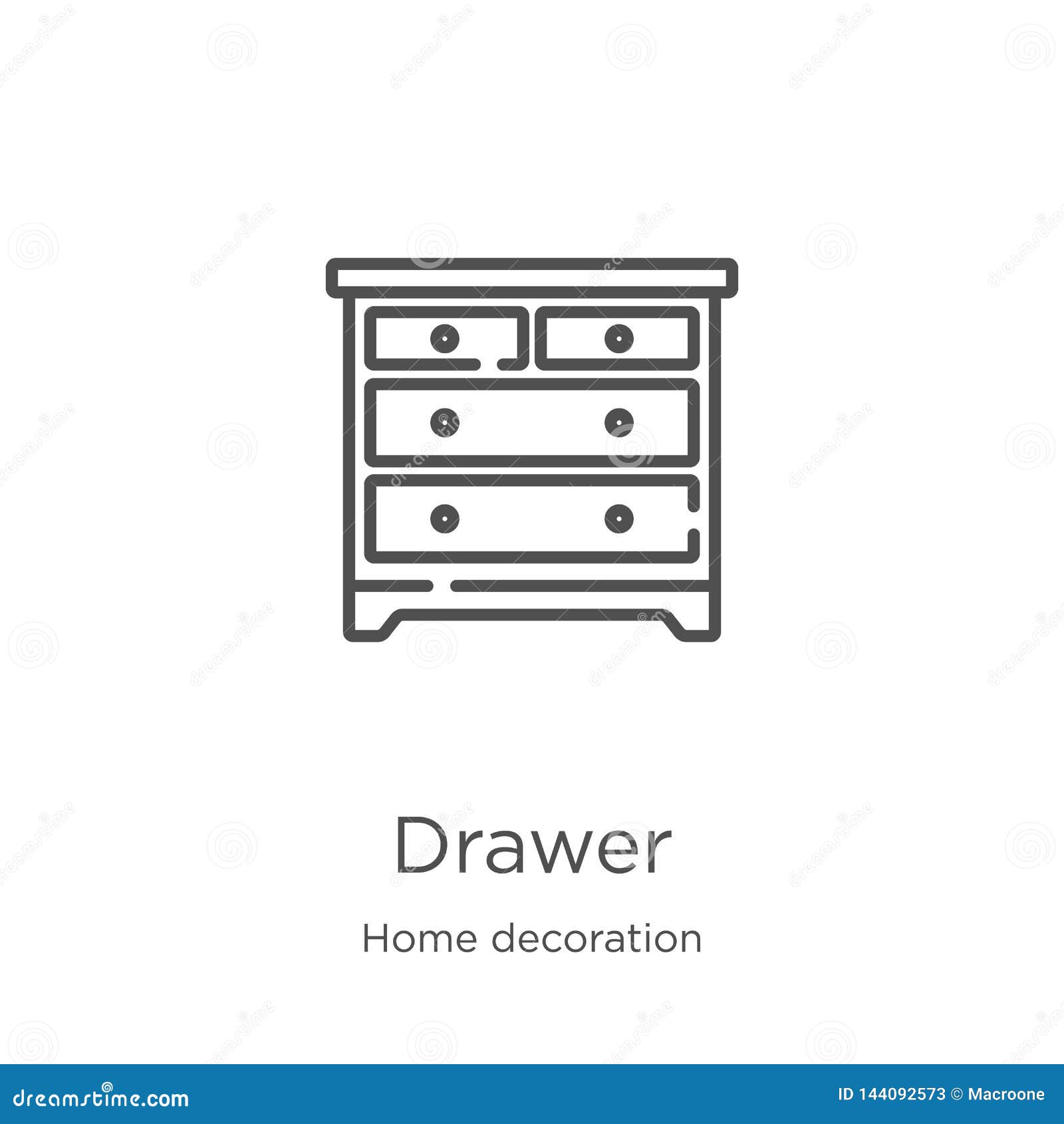 Drawer Icon Vector from Home Decoration Collection. Thin Line Drawer ...