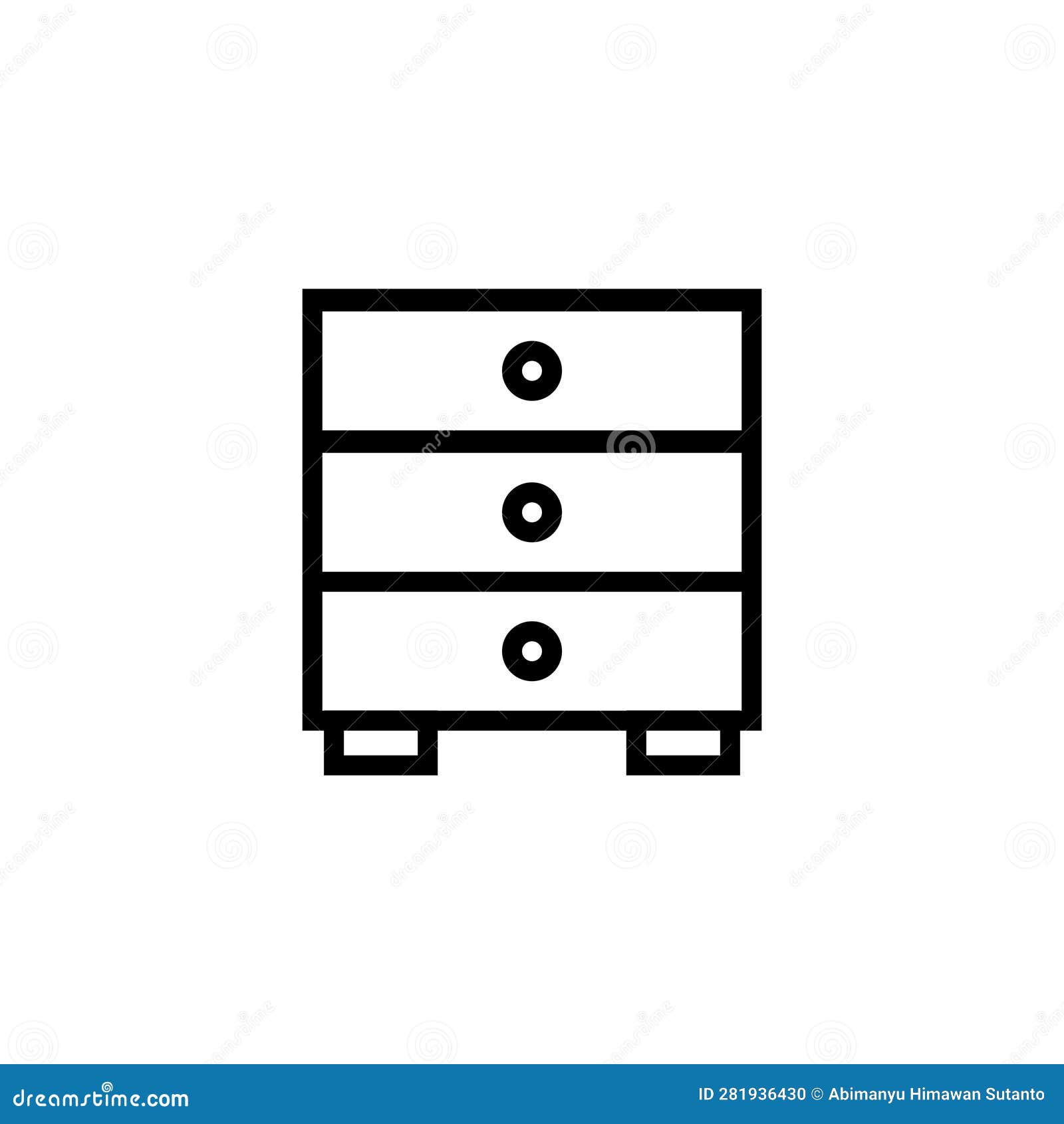 Drawer icon vector stock vector. Illustration of line - 281936430