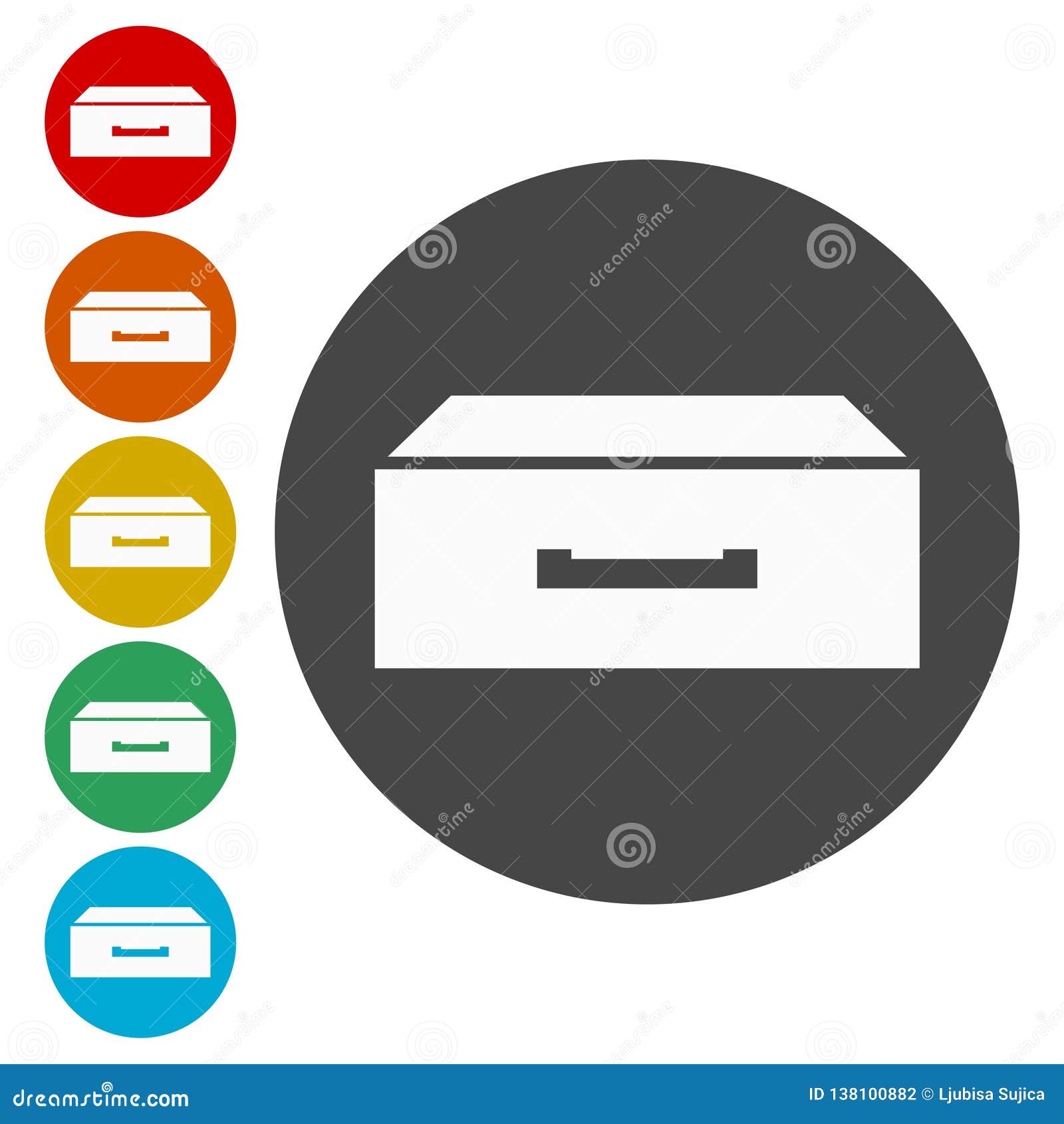 Drawer Icon Vector stock vector. Illustration of collection - 138100882