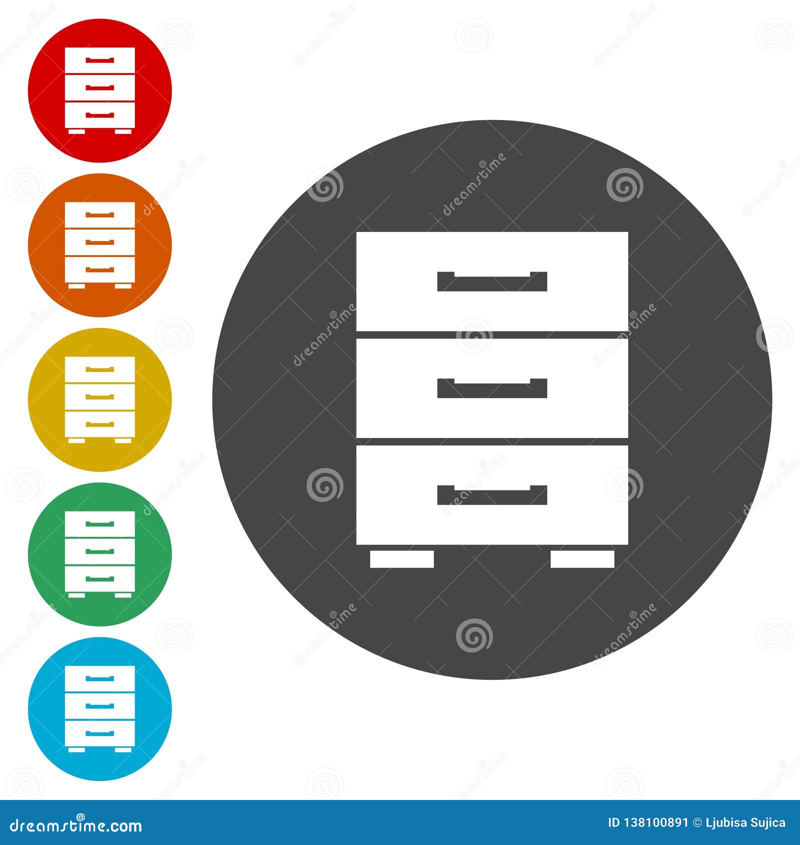 Drawer Icon Vector stock vector. Illustration of file - 138100891