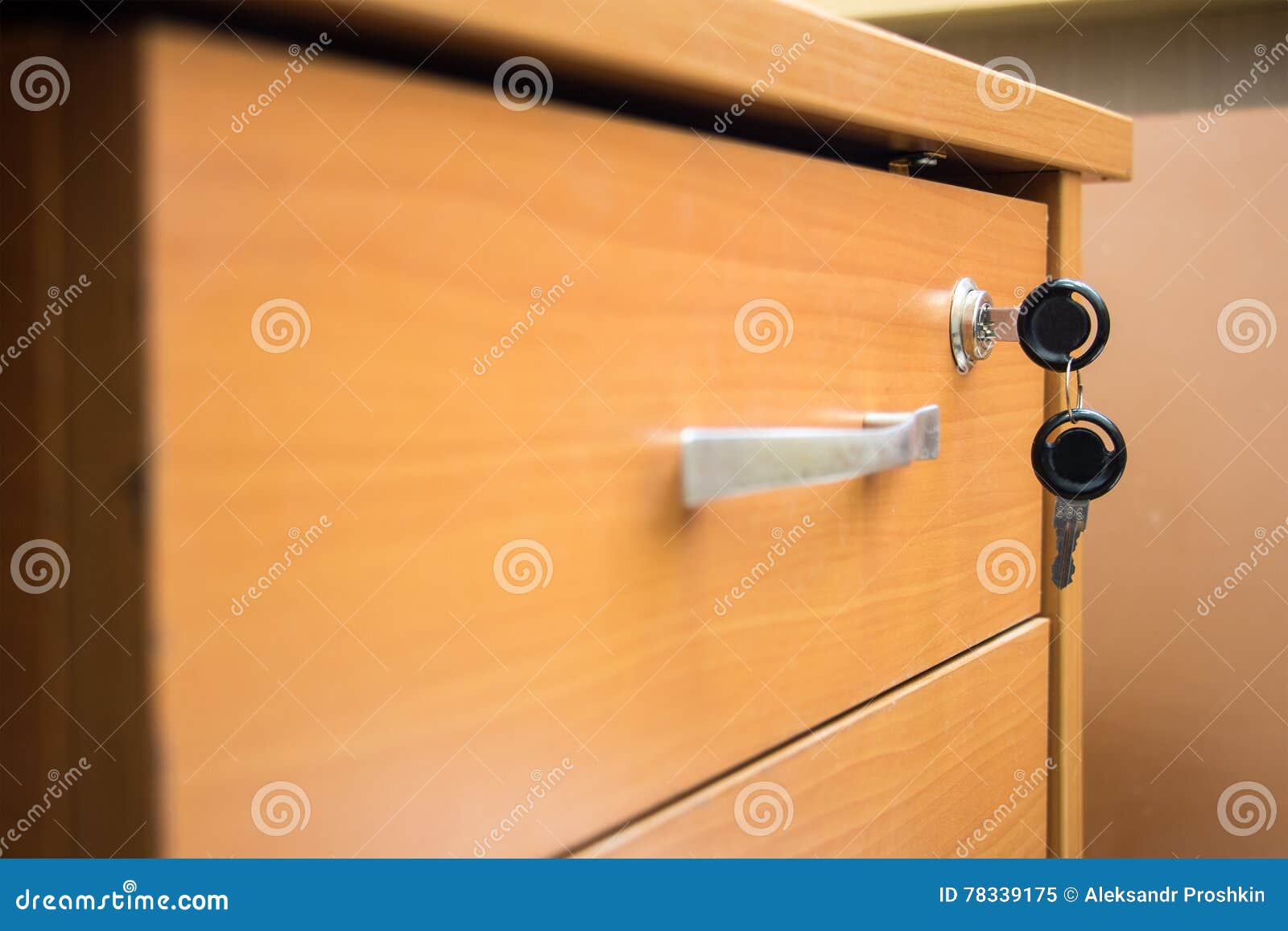 Drawer with Keys in the Lock Stock Image - Image of closeup, luxury ...