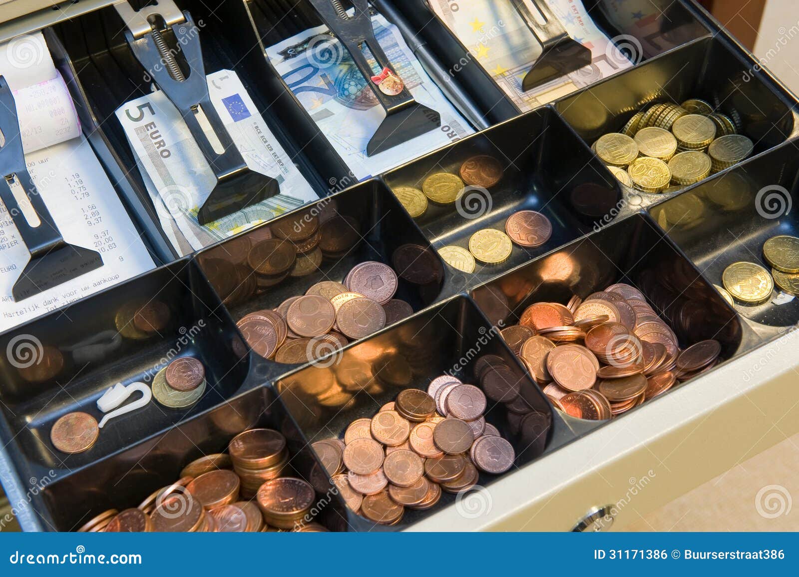 Drawer with money stock photo. Image of change, nickel - 31171386