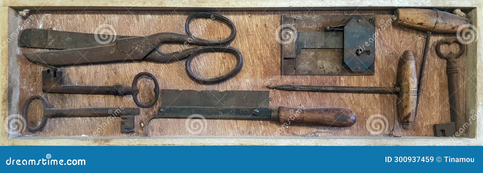Drawer with Obsolete Tools Inside Stock Image - Image of vintage, auger ...