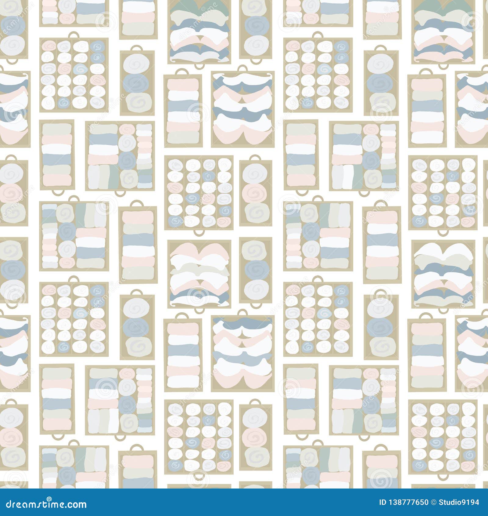 Drawer Organization Seamless Vector Background. Closet Organization ...