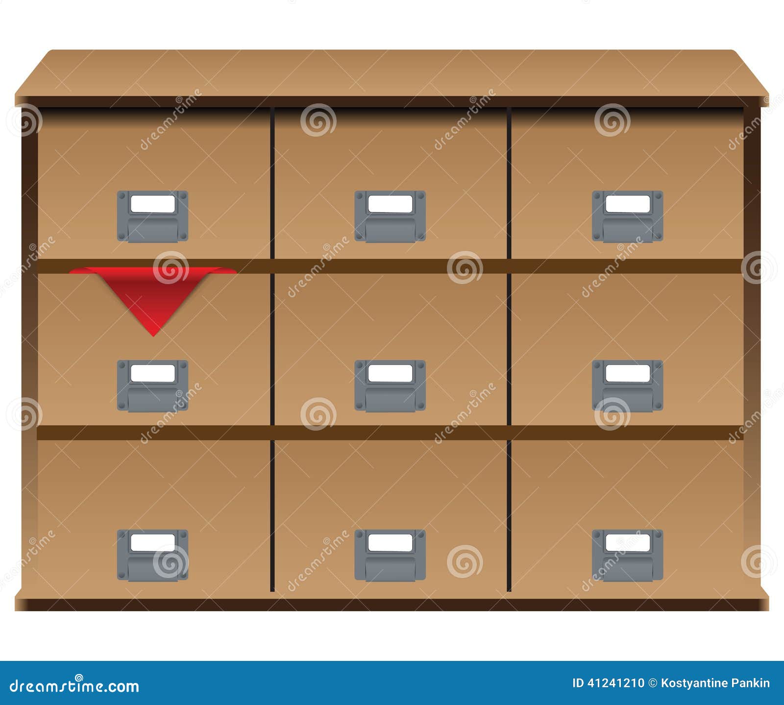 Drawer Organizer with Red Cloth Stock Vector - Illustration of ...