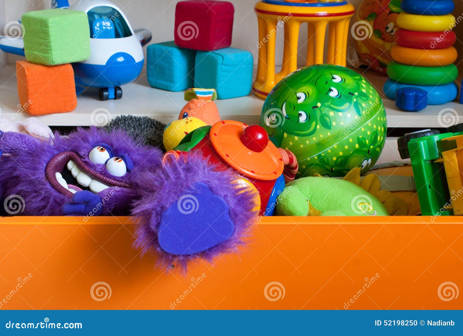 Drawer with toys stock photo. Image of home, play, interior - 52198250