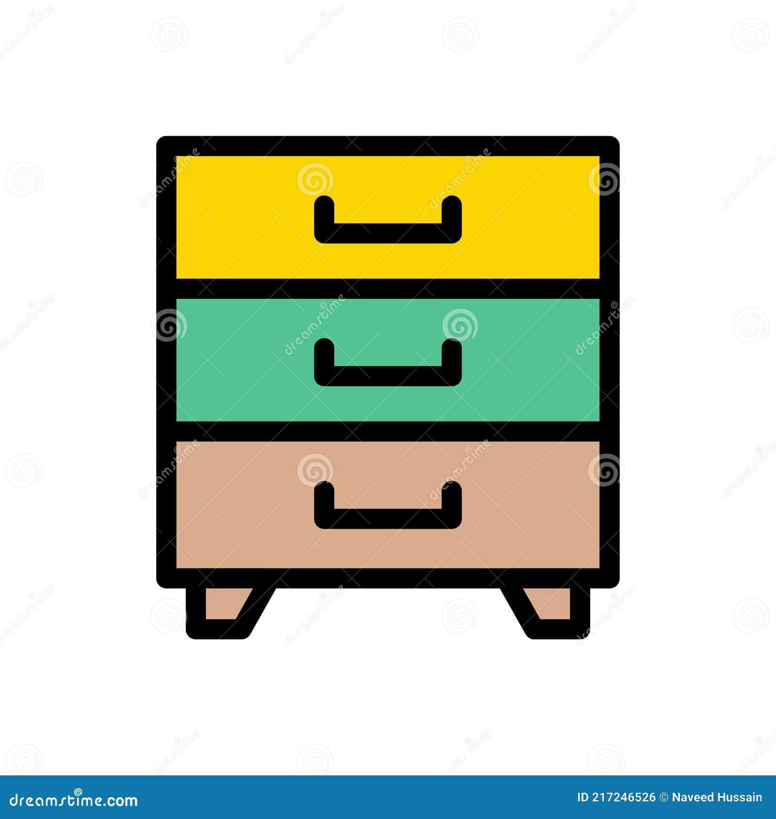 Drawer stock vector. Illustration of open, drawer, logo - 217246526