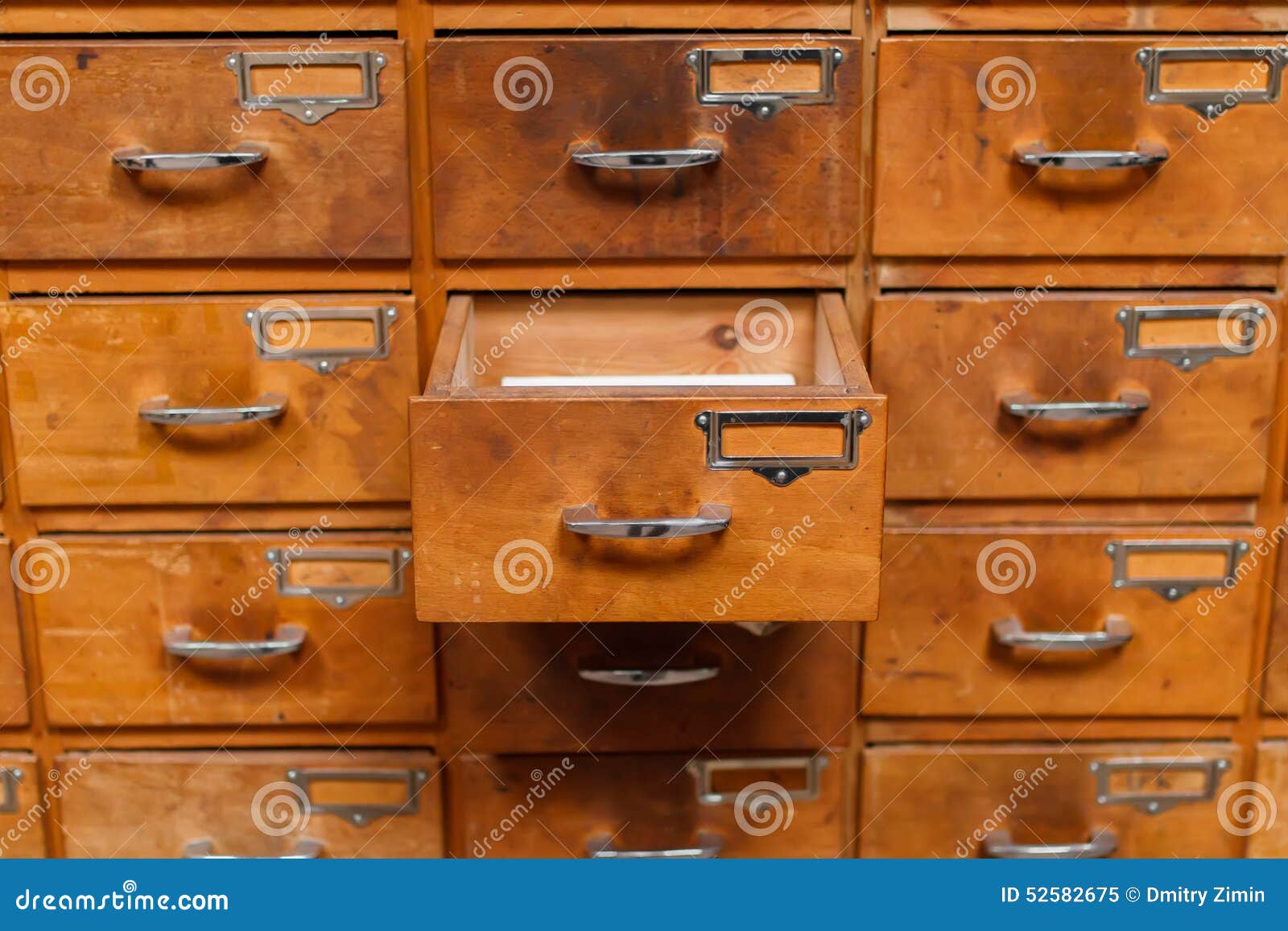 Drawers with blank tags stock image. Image of ancient - 52582675