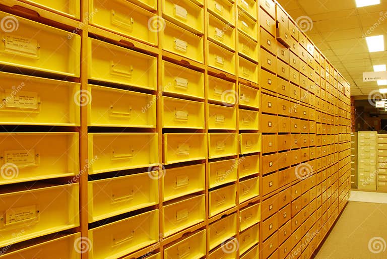 Drawers in library stock photo. Image of librarian, night - 7485486