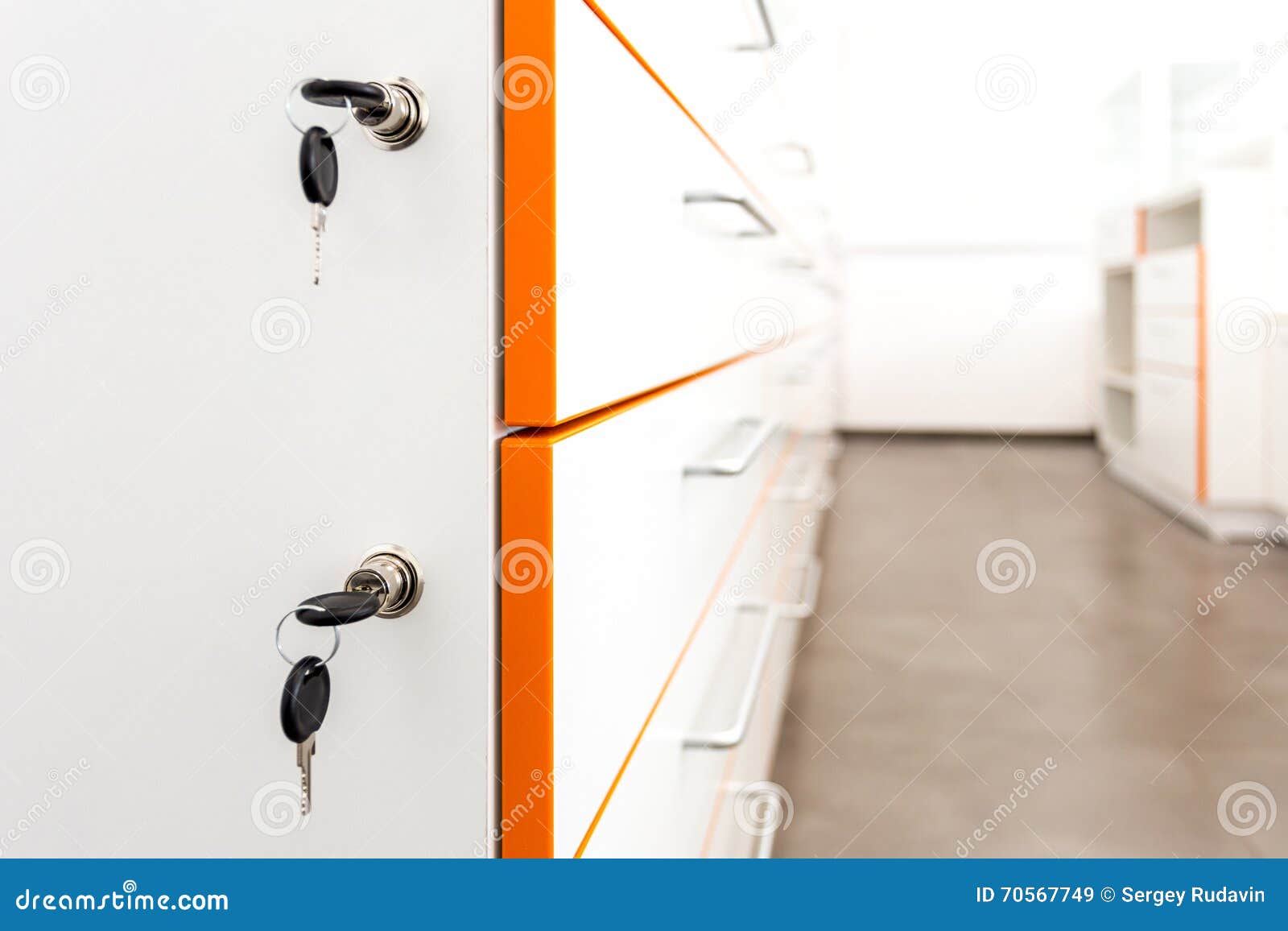 Drawers with a lock stock image. Image of object, lock - 70567749
