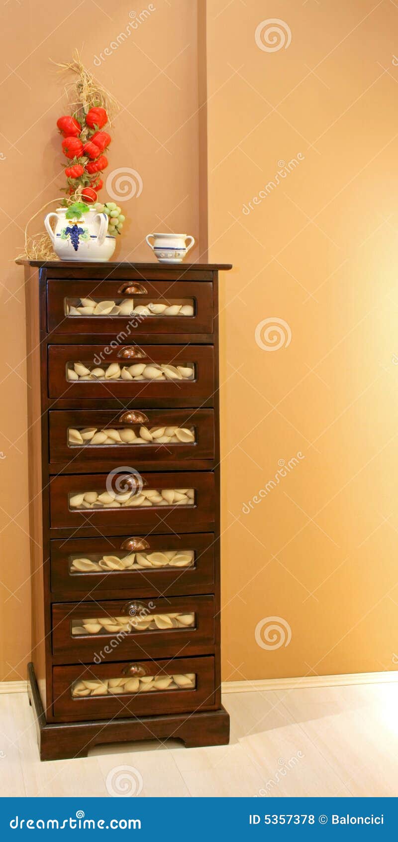 Drawers with pasta stock photo. Image of cabinet, chest - 5357378