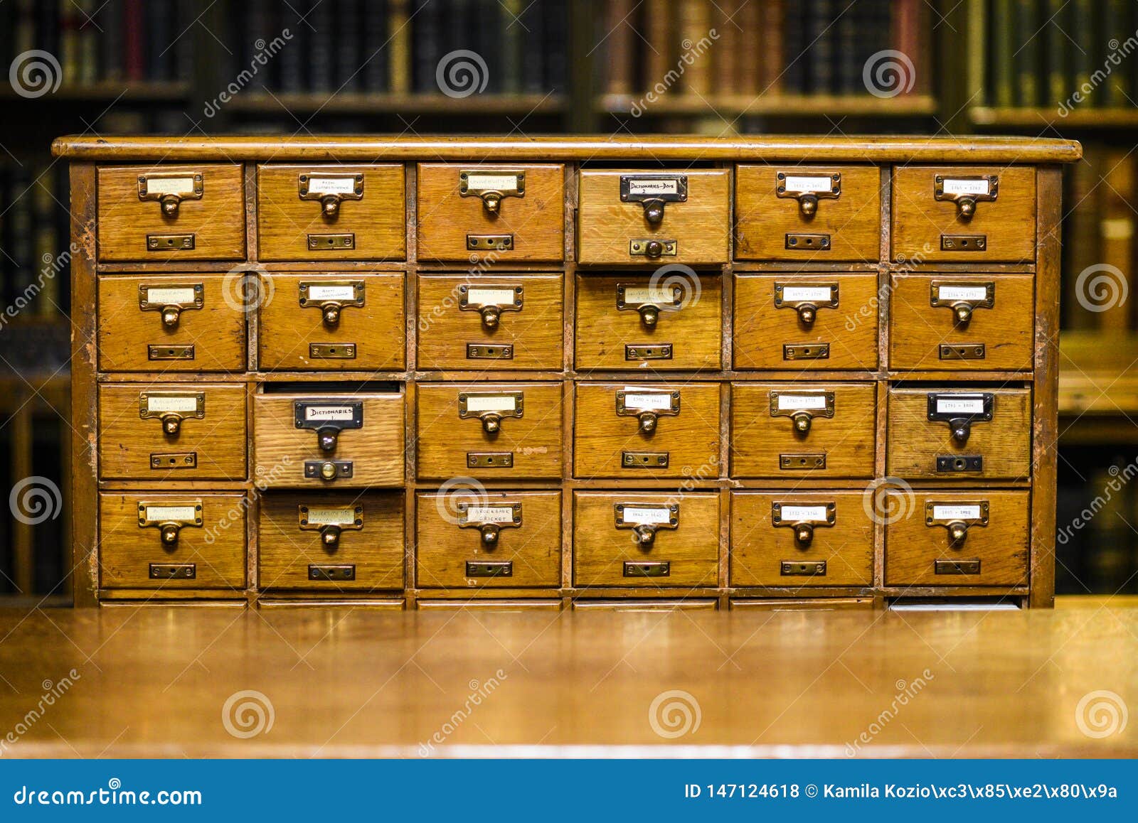 Drawers To Search for Book Records in the Library Stock Photo - Image ...