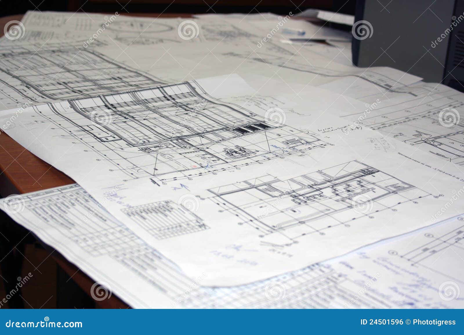 Autocad Drawing, Architecture And Construction, Builder`s Hard Hat And ...
