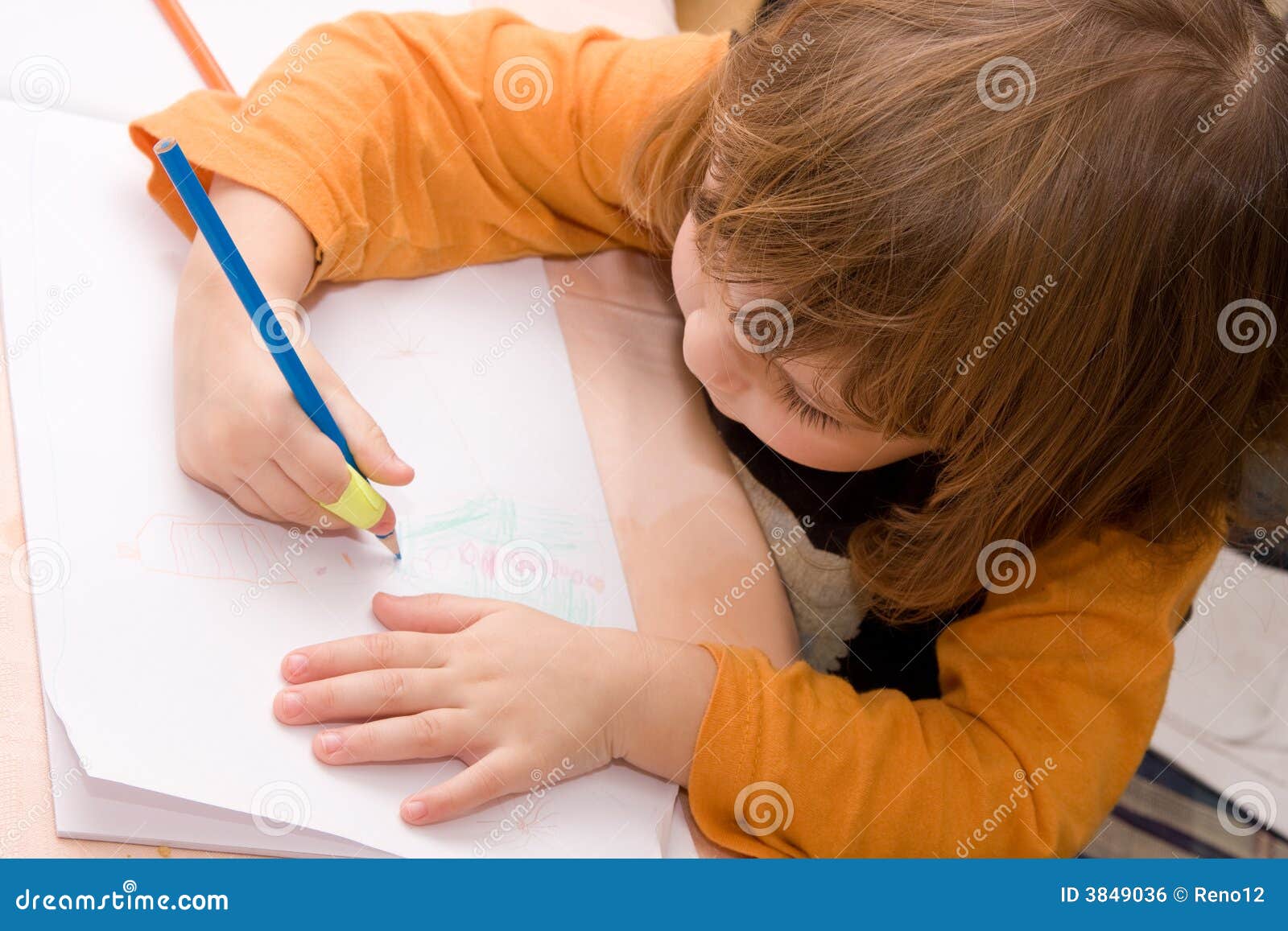 Drawing stock photo. Image of children, crayons, writing - 3849036