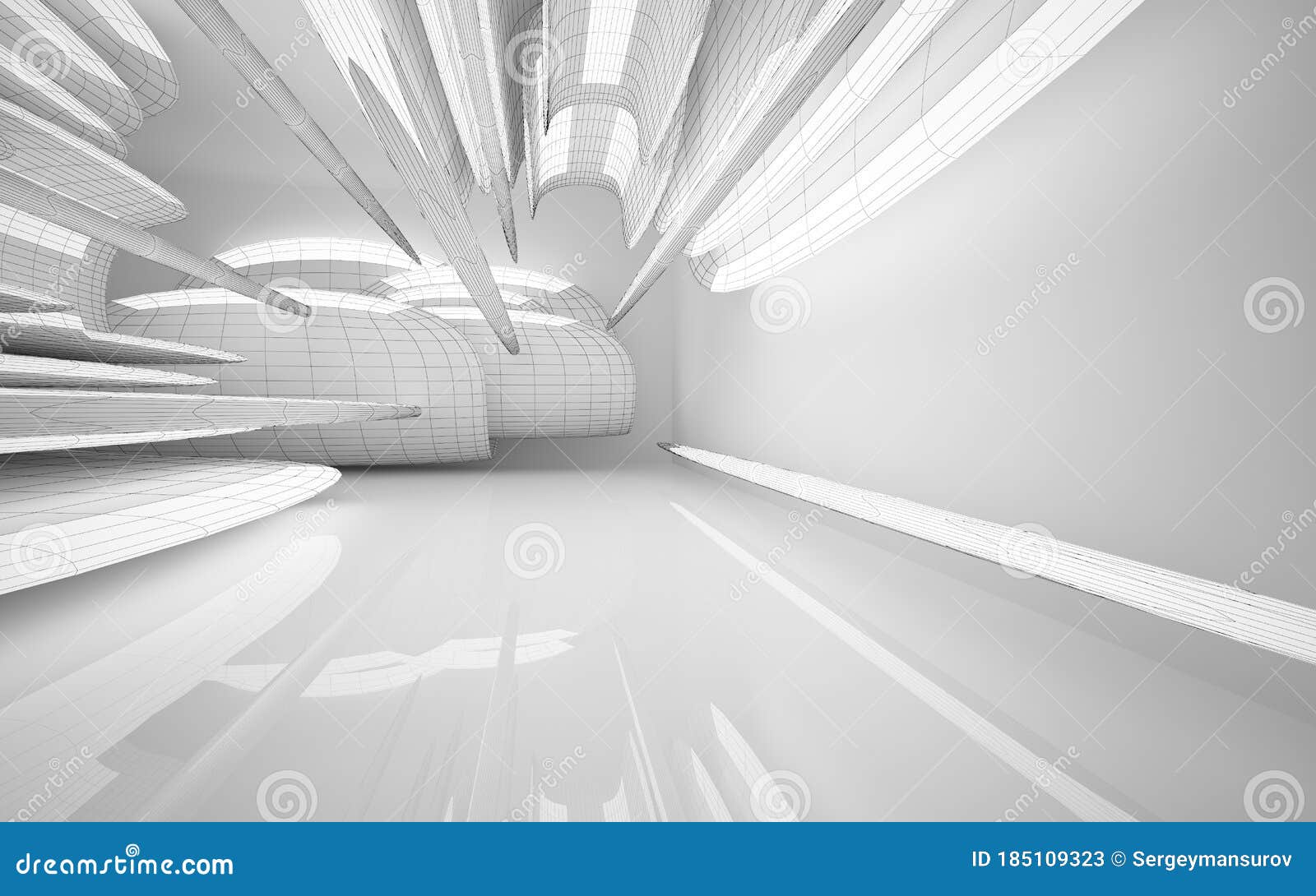 Abstract Architectural Concrete Interior of a Minimalist House with ...