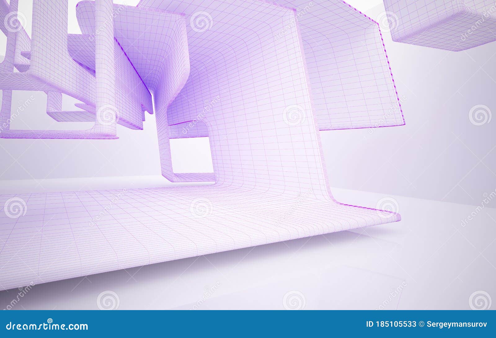 Drawing Abstract Architectural White Interior from an Array of Spheres ...