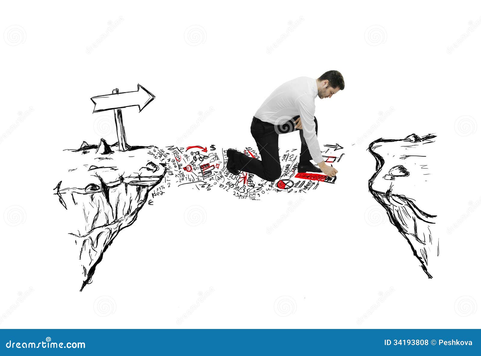 Drawing abstract bridge stock photo. Image of businesspeople - 34193808