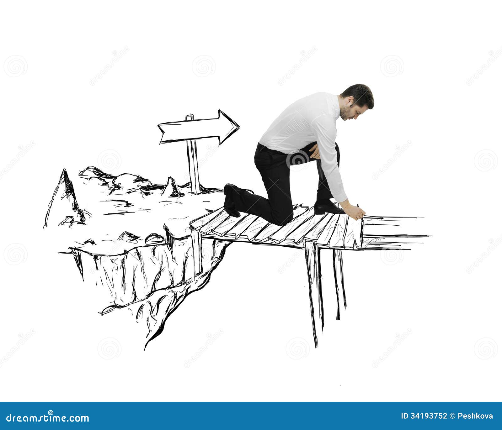 Drawing abstract bridge stock photo. Image of abyss, ambition - 34193752