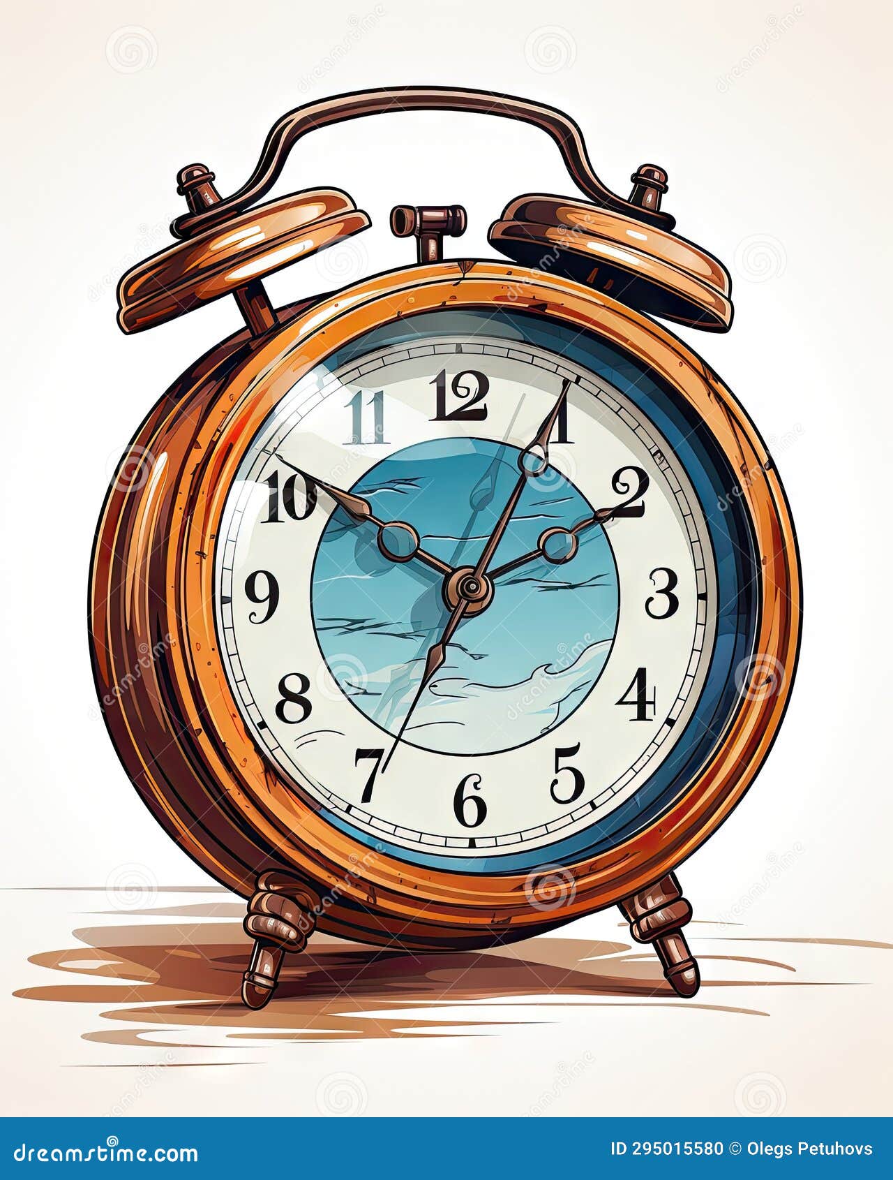 A Drawing of an Alarm Clock with a Picture of the Earth on it ...