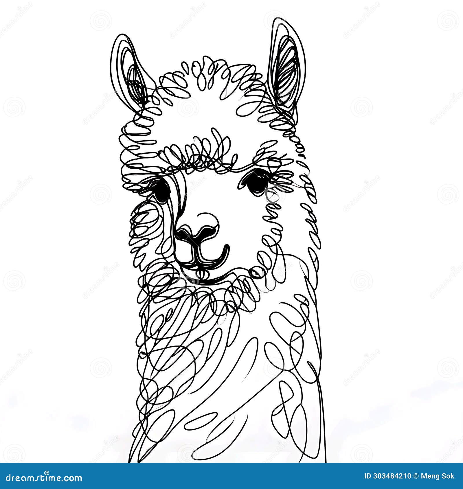 The Drawing of an Alpaca on a White Background is Both Simple and ...