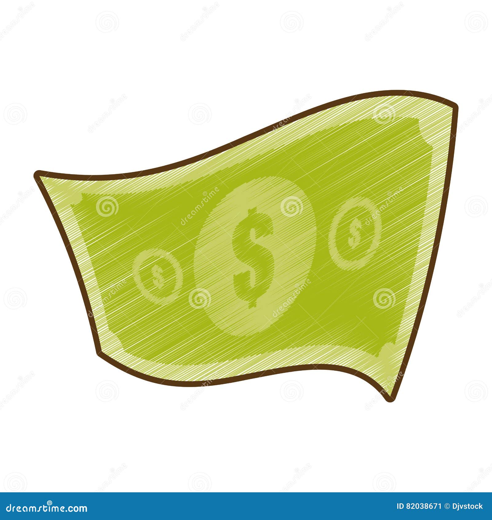 Drawing American Dollar Money Bill Stock Vector - Illustration of ...