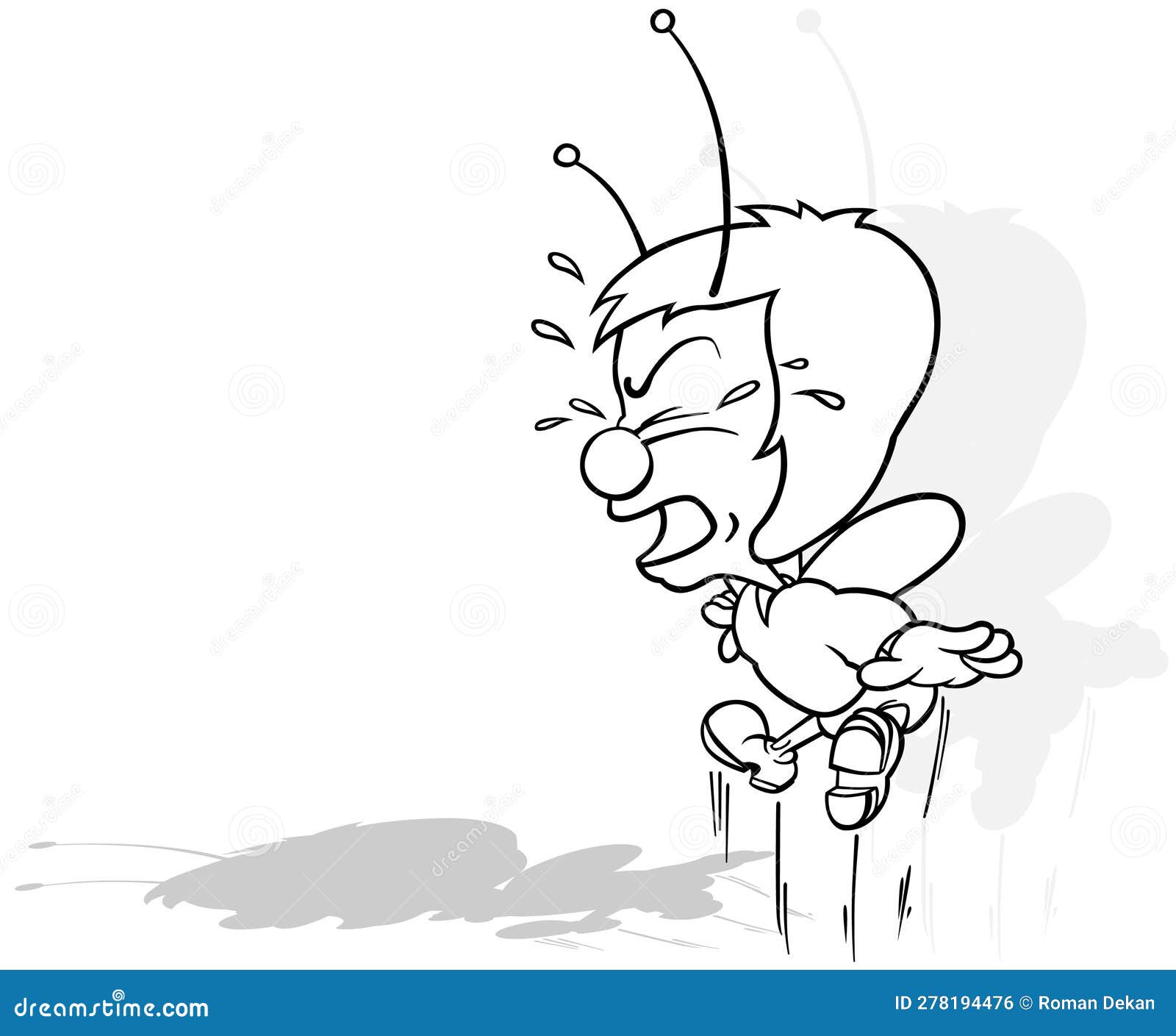 Drawing of an Angry and Crying Beetle Stock Vector - Illustration of ...