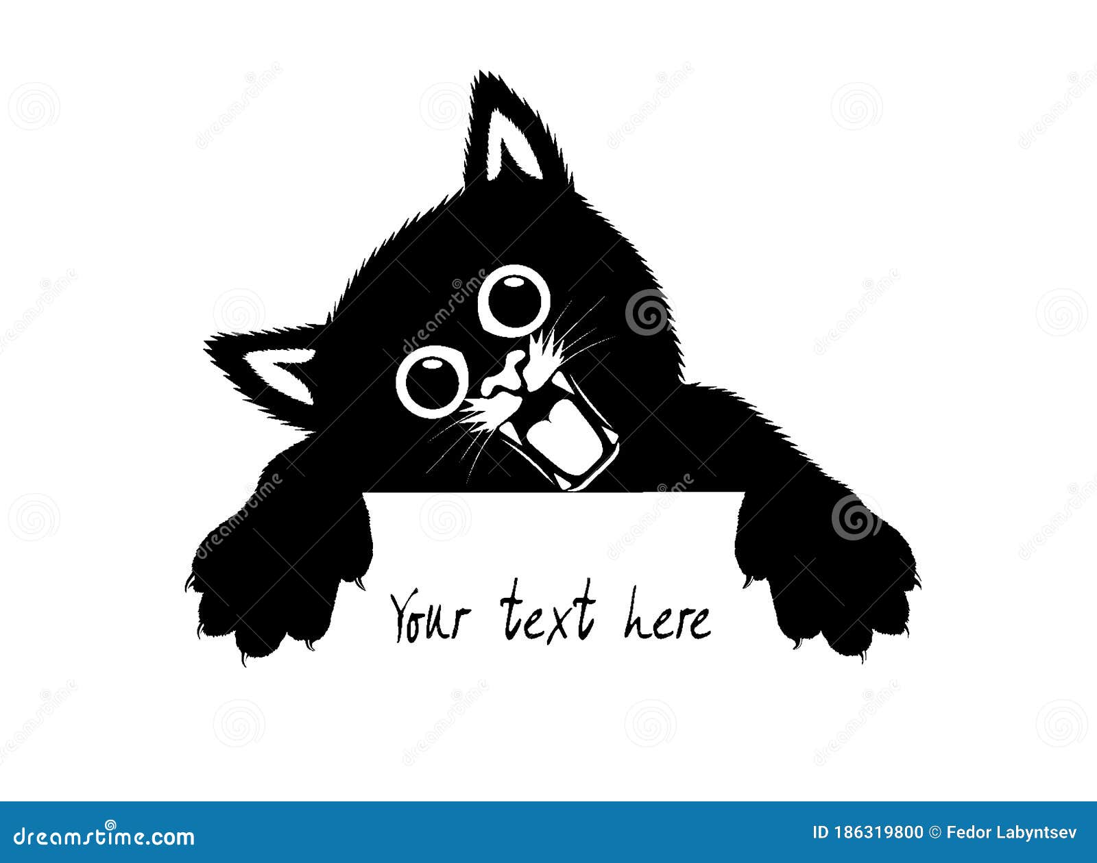 Drawing Angry Kitten Vector Illustration Stock Vector - Illustration of ...